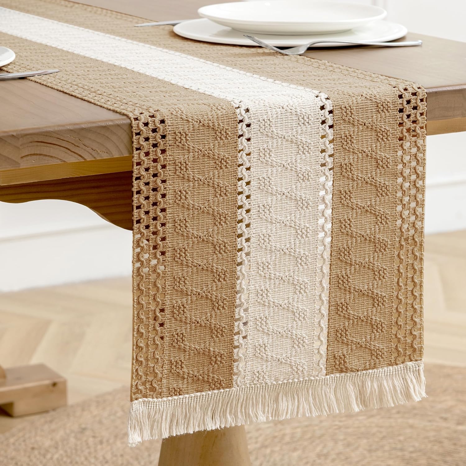 Amazon.com: AUIBNATA Boho Table Runner Farmhouse Style Table Runners ...
