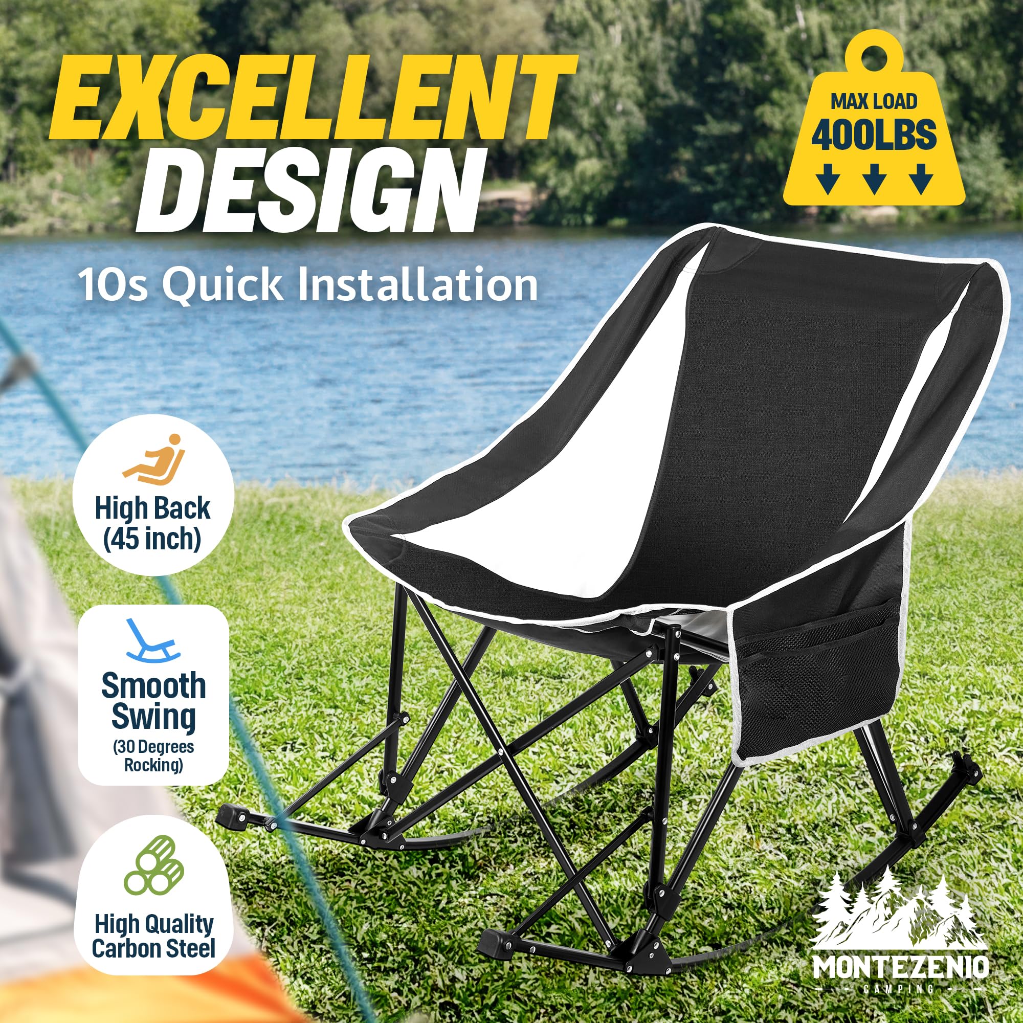 Snapklik.com : Portable Folding Rocking Camping Chair For Adults, Heavy ...