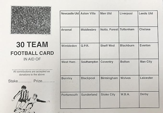 30 Team Football Fundraising Scratch Cards 50 pack : Amazon.co.uk: Toys ...