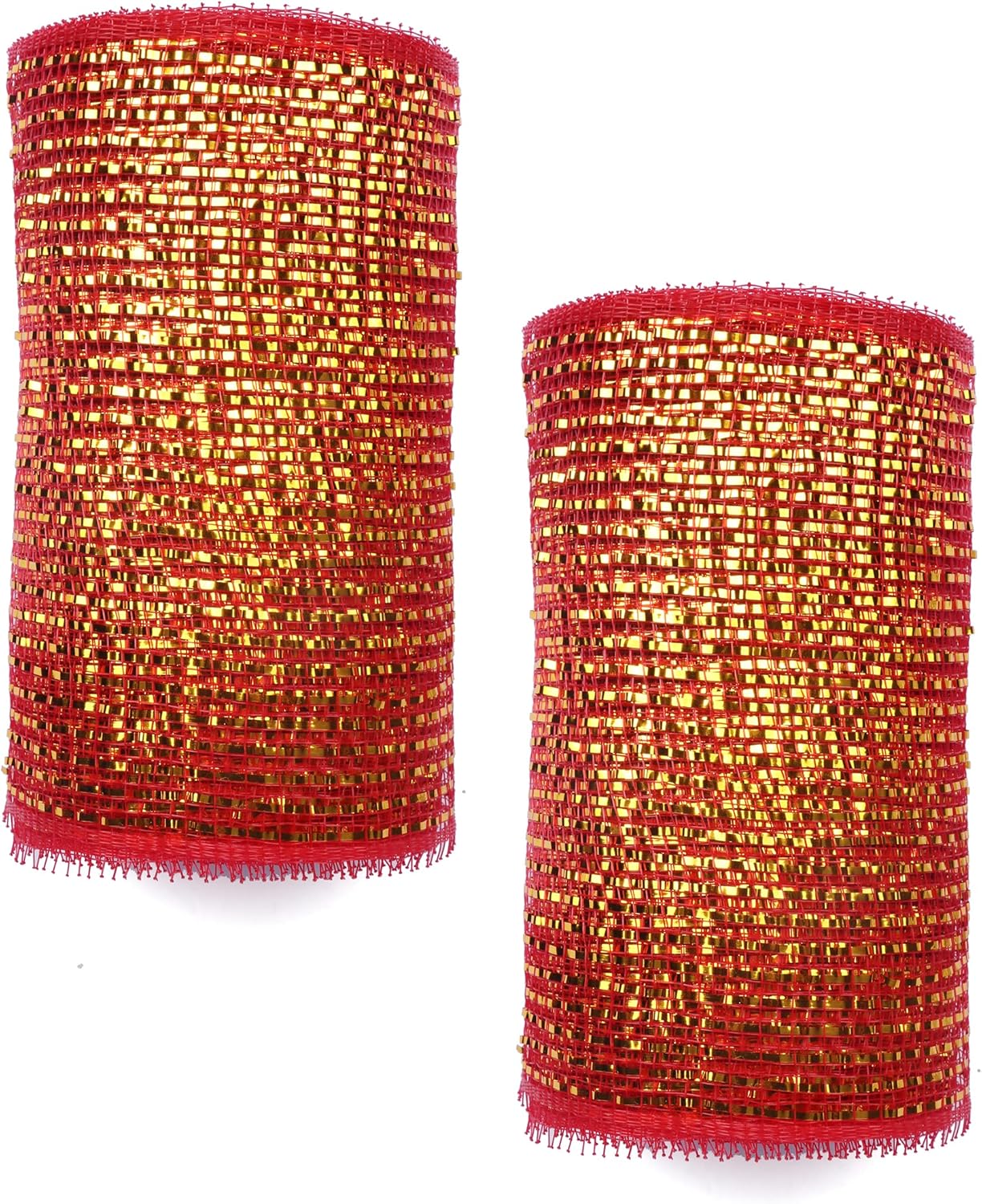 Amazon.com: YYCRAFT 2 Pack 6 Inch Metallic Poly Mesh Ribbon Rolls ...