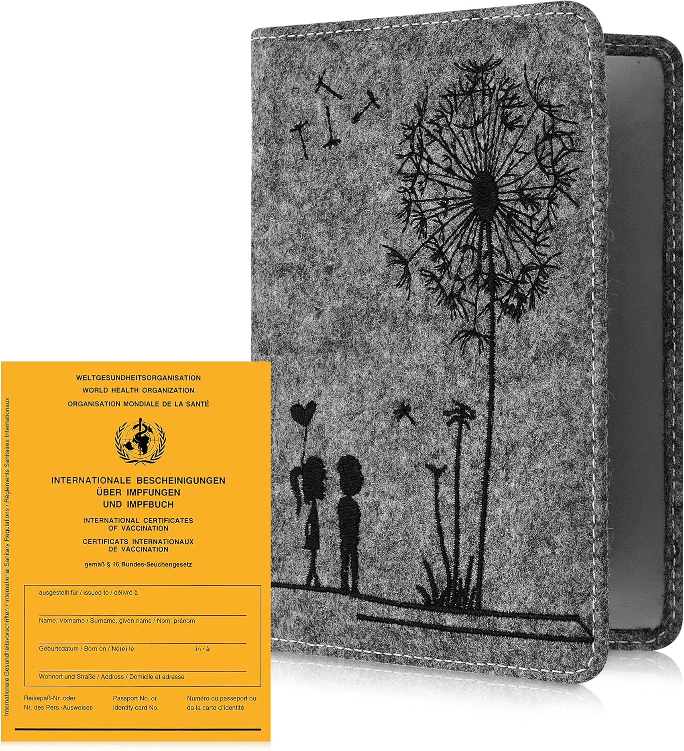 kwmobile Impfpass Hülle aus Filz - Impfausweis Schutzhülle Cover für ...