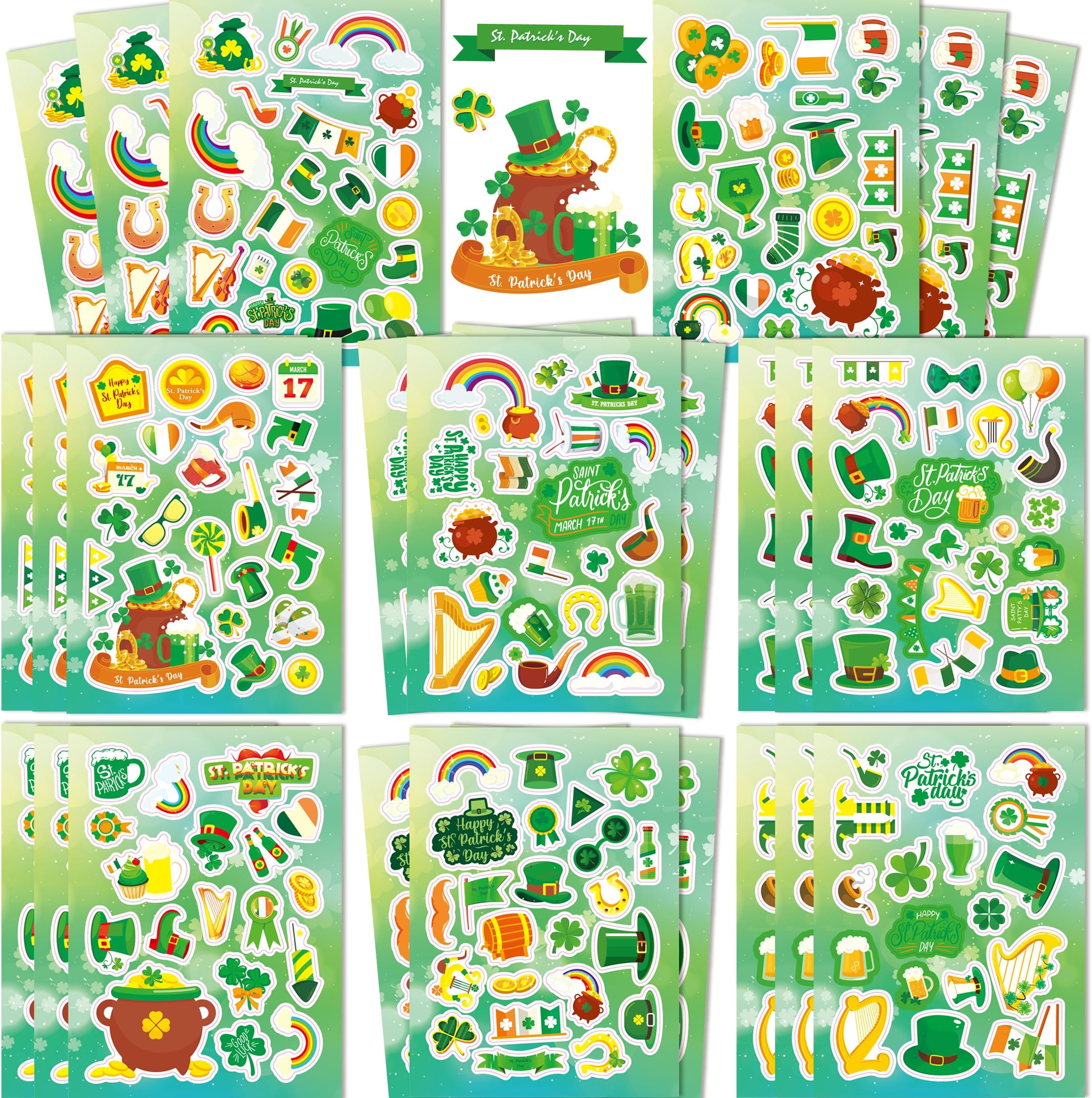 Amazon.com: 333PCS St Patricks Day Stickers, Shamrock Stickers, St ...