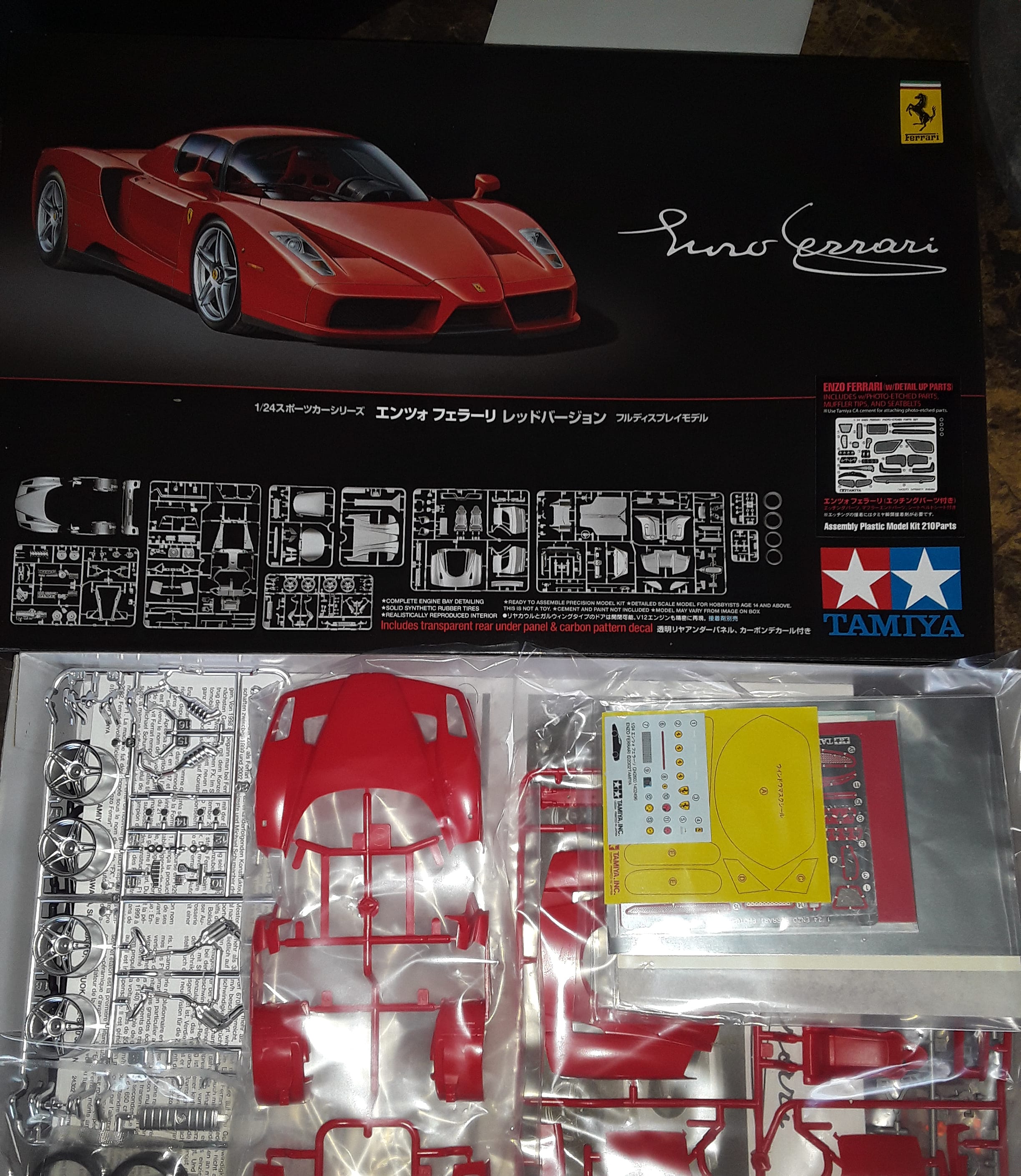 Amazon.com: Tamiya Enzo Ferrari with Detailed Parts 1/24 Scale Model ...