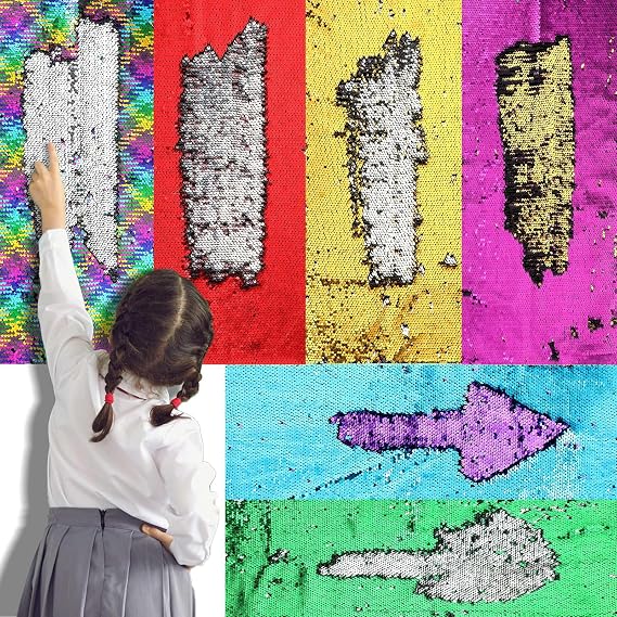 Amazon.com: Irenare 6 Pcs Sensory Wall Sequin Flip Fabric for Kids 40 ...