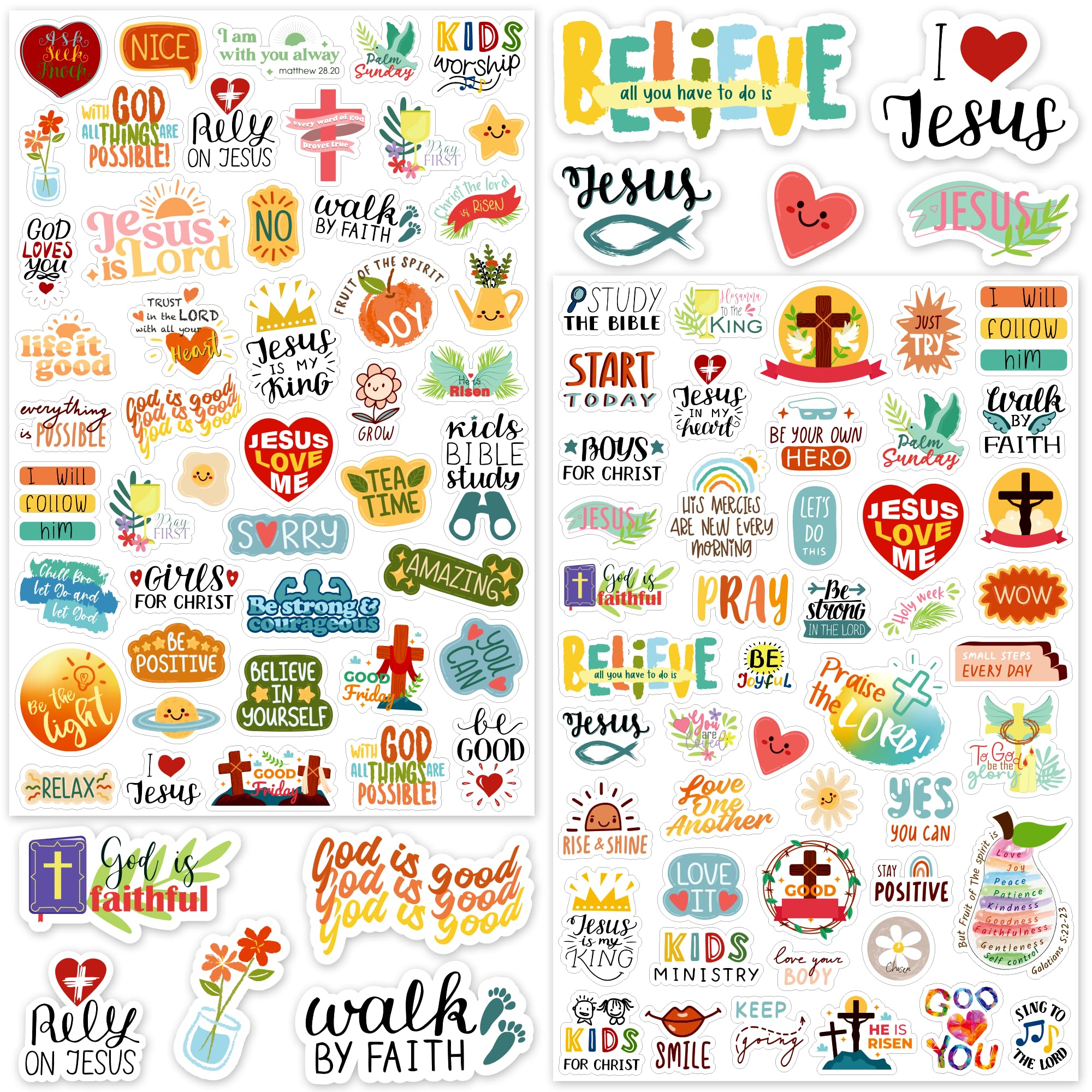Snapklik.com : 24 Sheets Christian Jesus Stickers For Kids Adults ...
