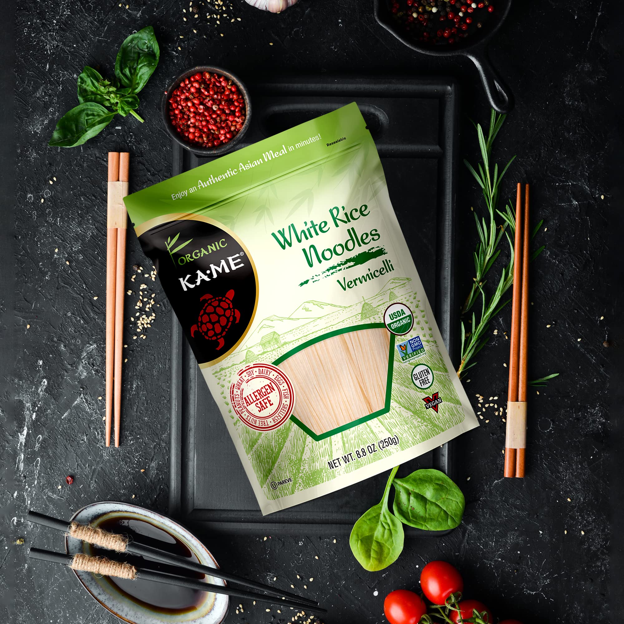 Snapklik.com : Ka-Me Organic Rice Noodles, Vermicelli,8.8 Ounce
