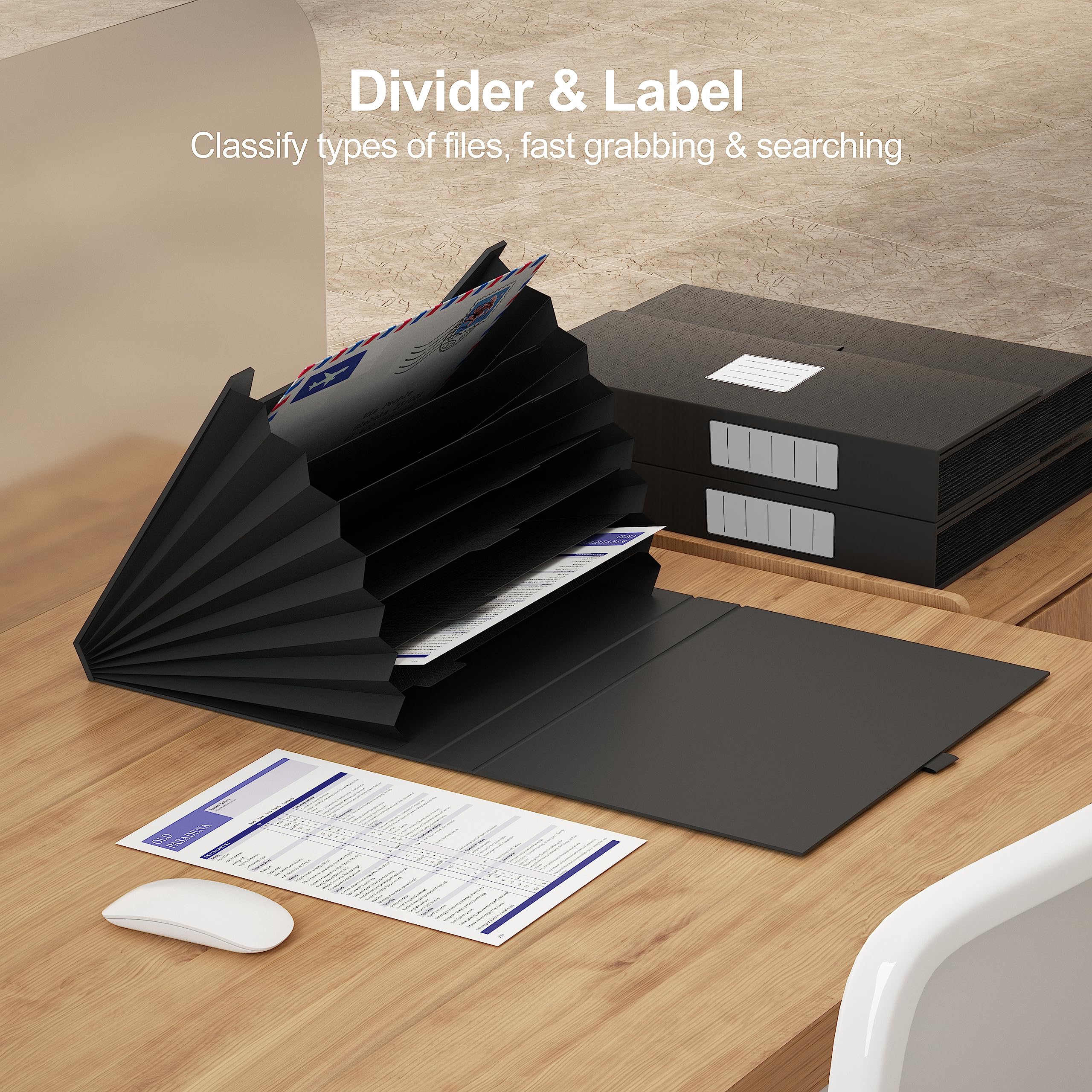 JiaWei Expanding File Folder with Magnetic Cover, 7 Pockets, File ...