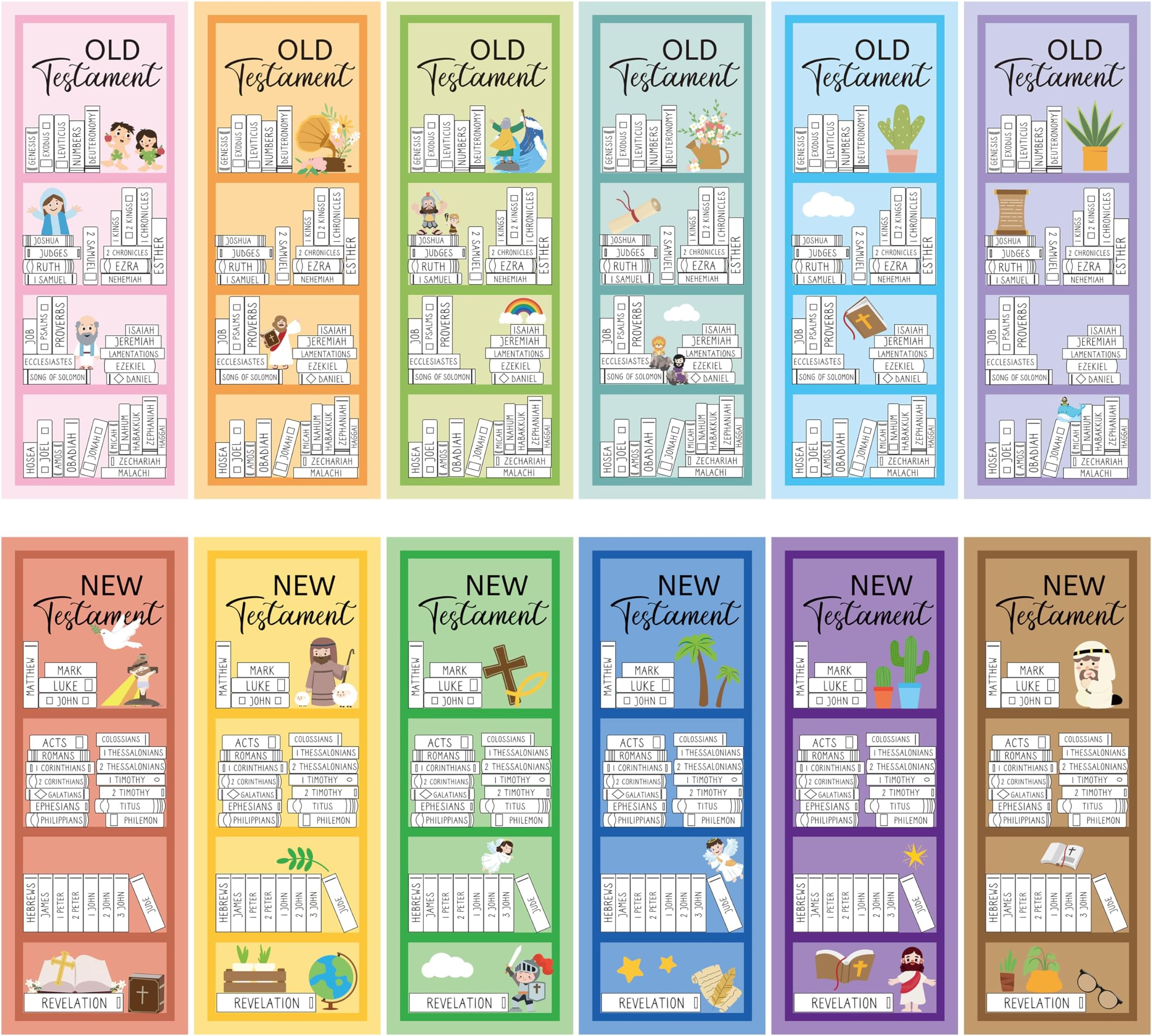 Amazon.com: Haooryx Bible Reading Tracker Bookmarks - 120Pcs Old and ...