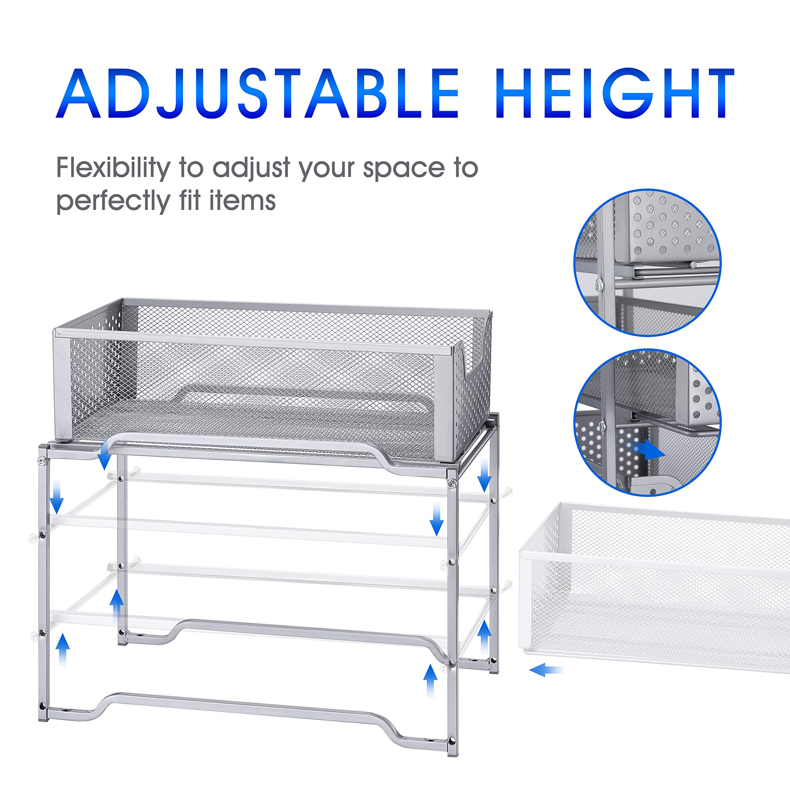 Snapklik.com : 2 Pack - Simple Trending Stackable 2-Tier Under Sink ...
