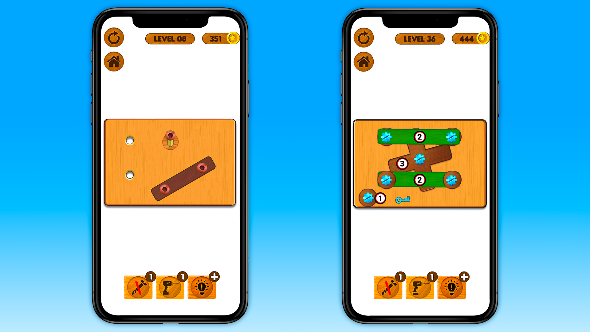 Wood Nuts & Bolts Puzzle 3D: Unscrew Wooden Screws, Sort & Solve Brain ...