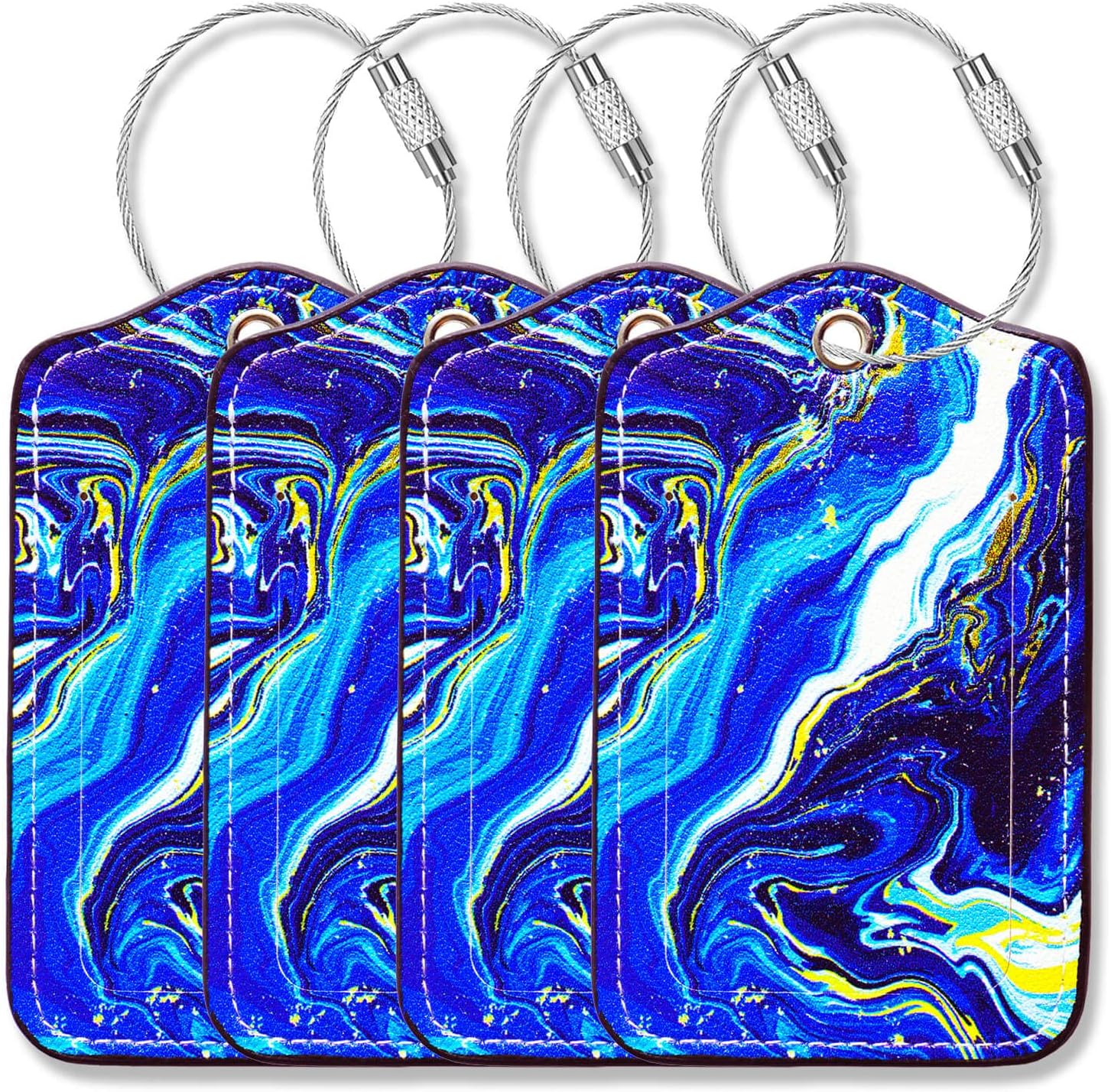 Amazon.com: Gowraps Luggage Tags for Suitcases-Leather Luggage Tag 4 ...