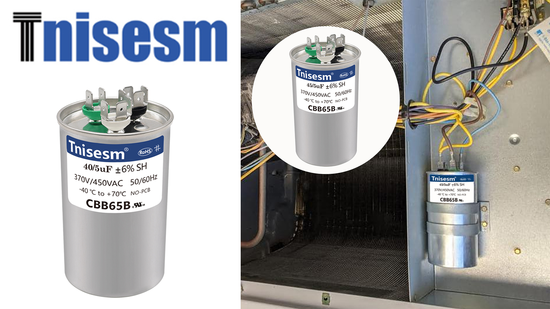 Watch 40 5uF 370V/440V AC CBB65B Capacitor for AC on Amazon Live