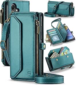 Amazon.com: Strapurs Crossbody Wallet Case Compatible with Samsung Galaxy A15 5G RFID Blocking ...