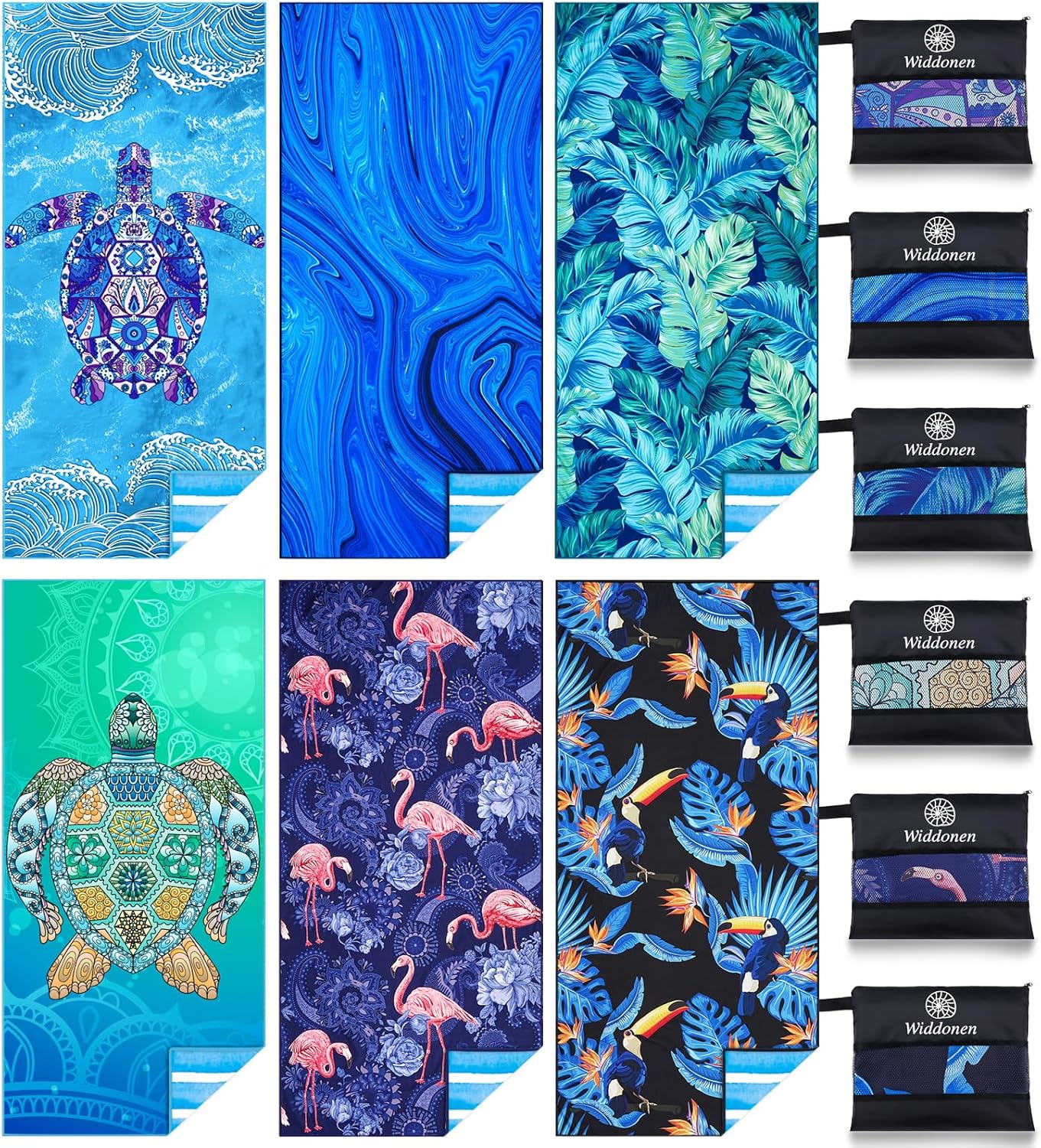 Amazon.com: 6 Pack Microfiber Lightweight Beach Towel Sand Free Quick ...