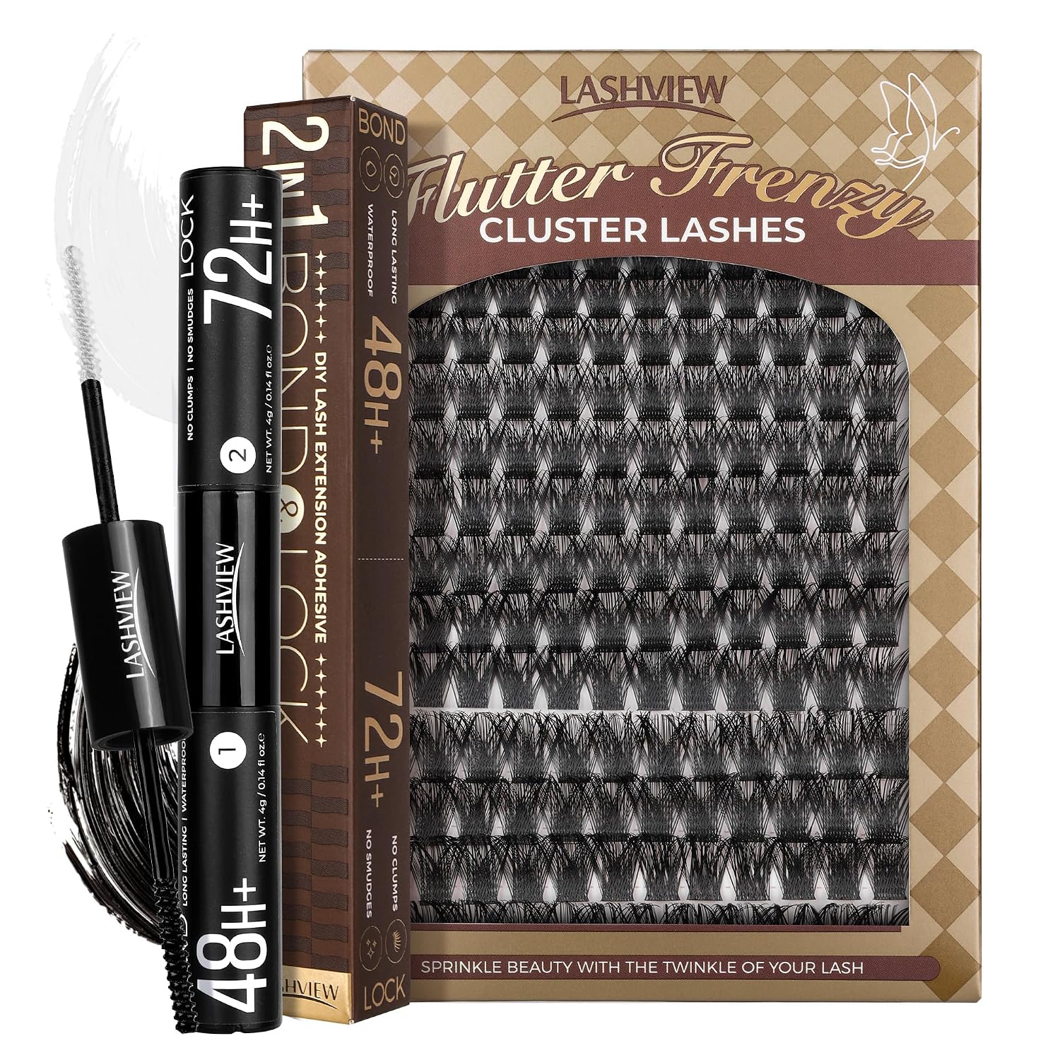 Amazon.com: LASHVIEW 56D Lash-Extension-Clusters 168pcs D Curl DIY ...