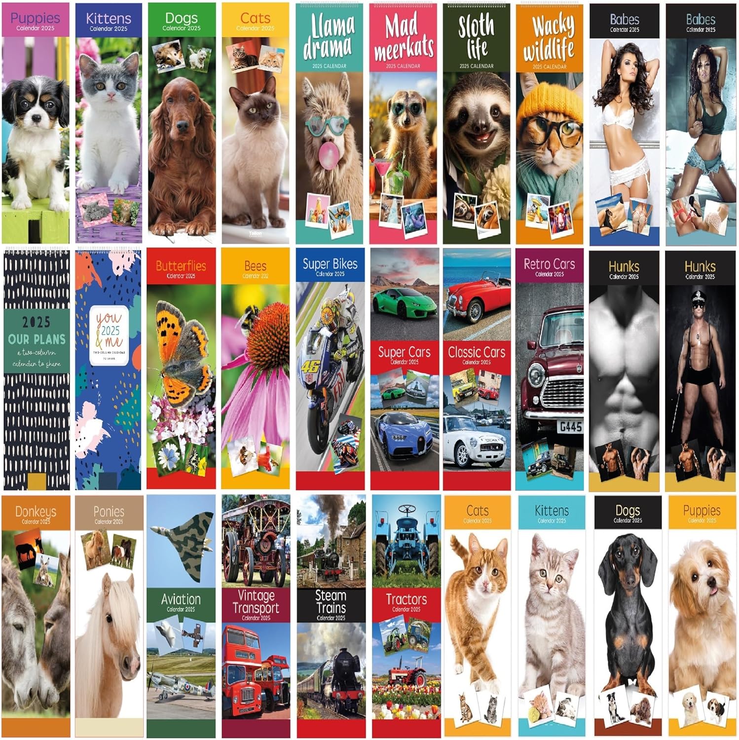 2025 Slim line Calendar New Year One Month View Home Wall Calendar ...