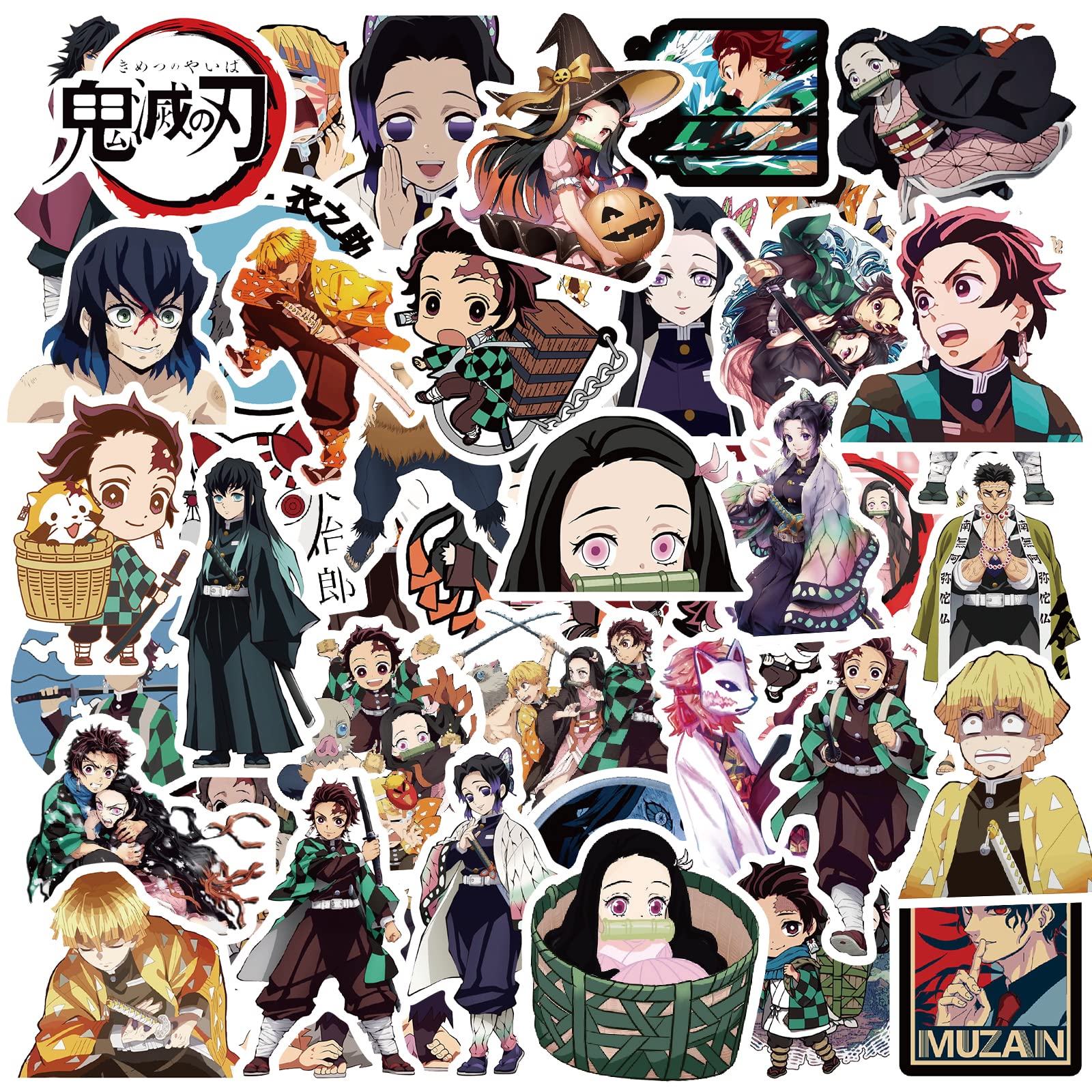 Yoksas Demon Slayer Stickers Aesthetic Decals For Diy Water Bottle ...