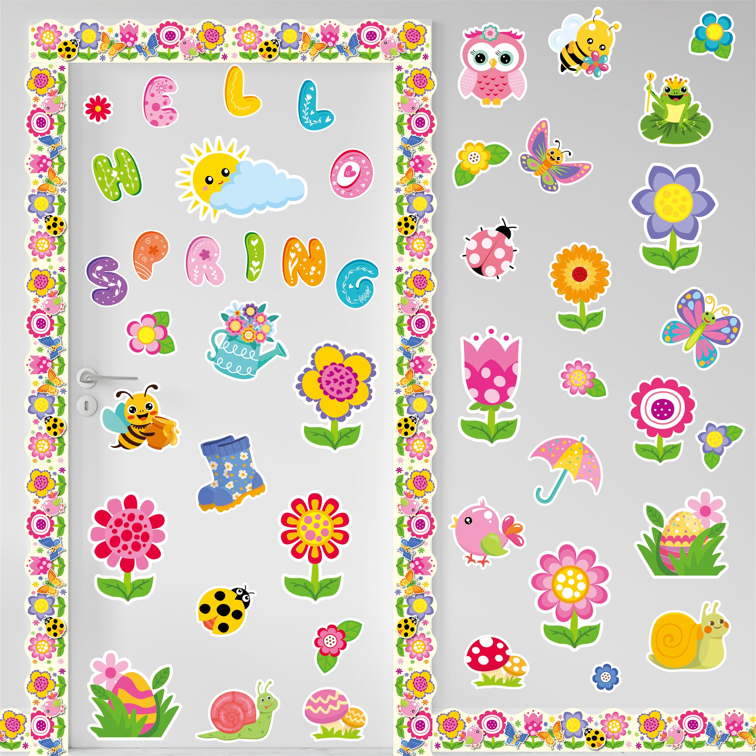 Snapklik.com : 70 Pcs Hello Spring Bulletin Board Decorations ...