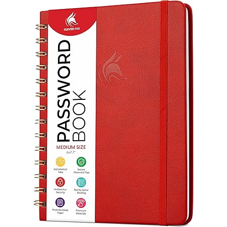 Amazon.com : WEMATE Spiral Password Book with Alphabetical Tabs, Small ...