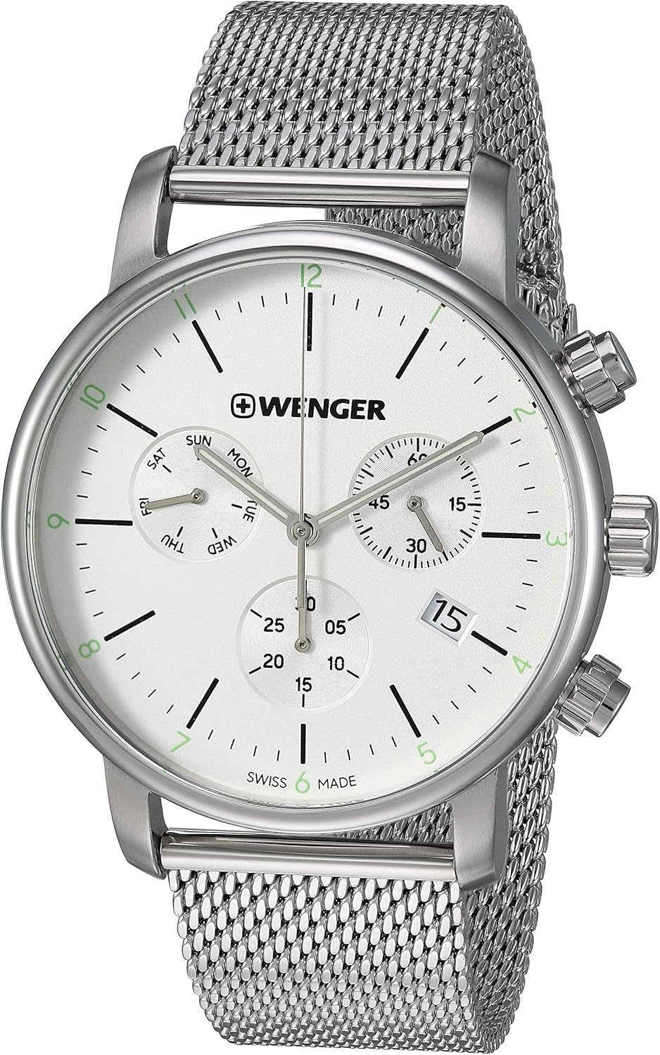 Wenger Relógio masculino Urban Classic de aço inoxidável suíço com ...