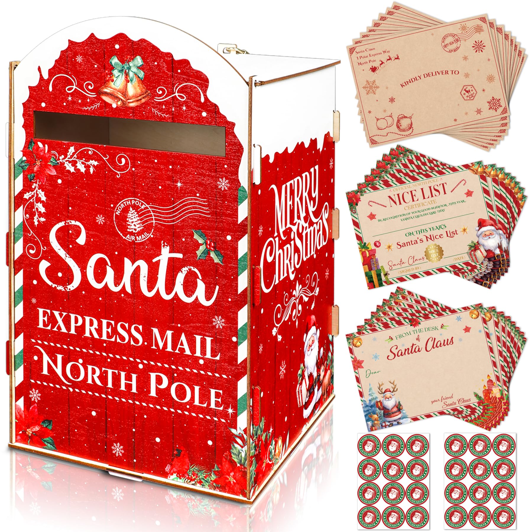 Amazon.com : Erweicet Christmas Mailbox Letters to Santa Mailbox Xmas ...