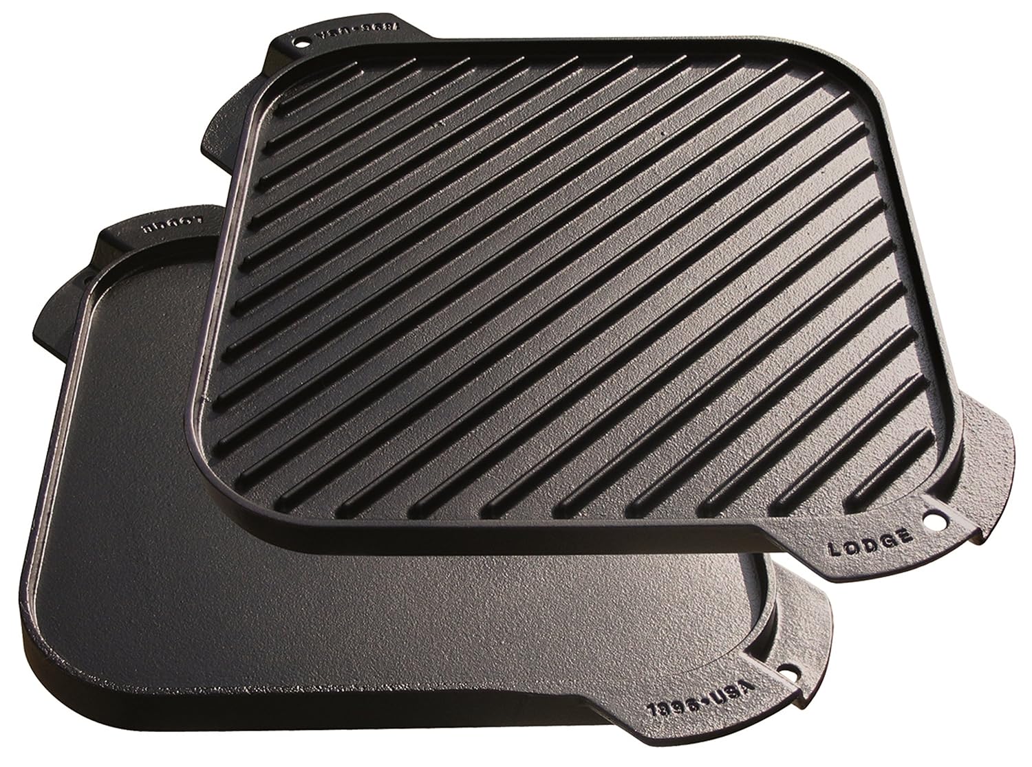 Amazon.com: Lodge LSRG3 Cast Iron Single-Burner Reversible Grill ...
