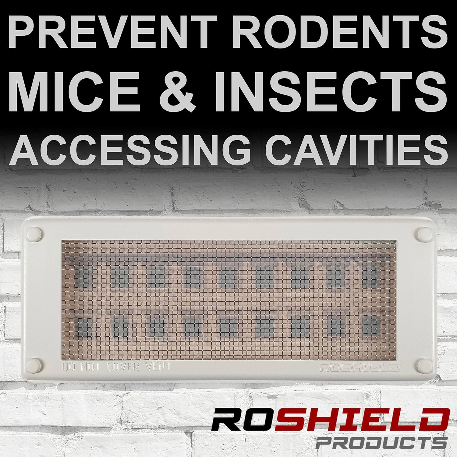 Roshield Pest Proofing Vent Rodent Air Brick Vent Cover (White, 254mm x ...