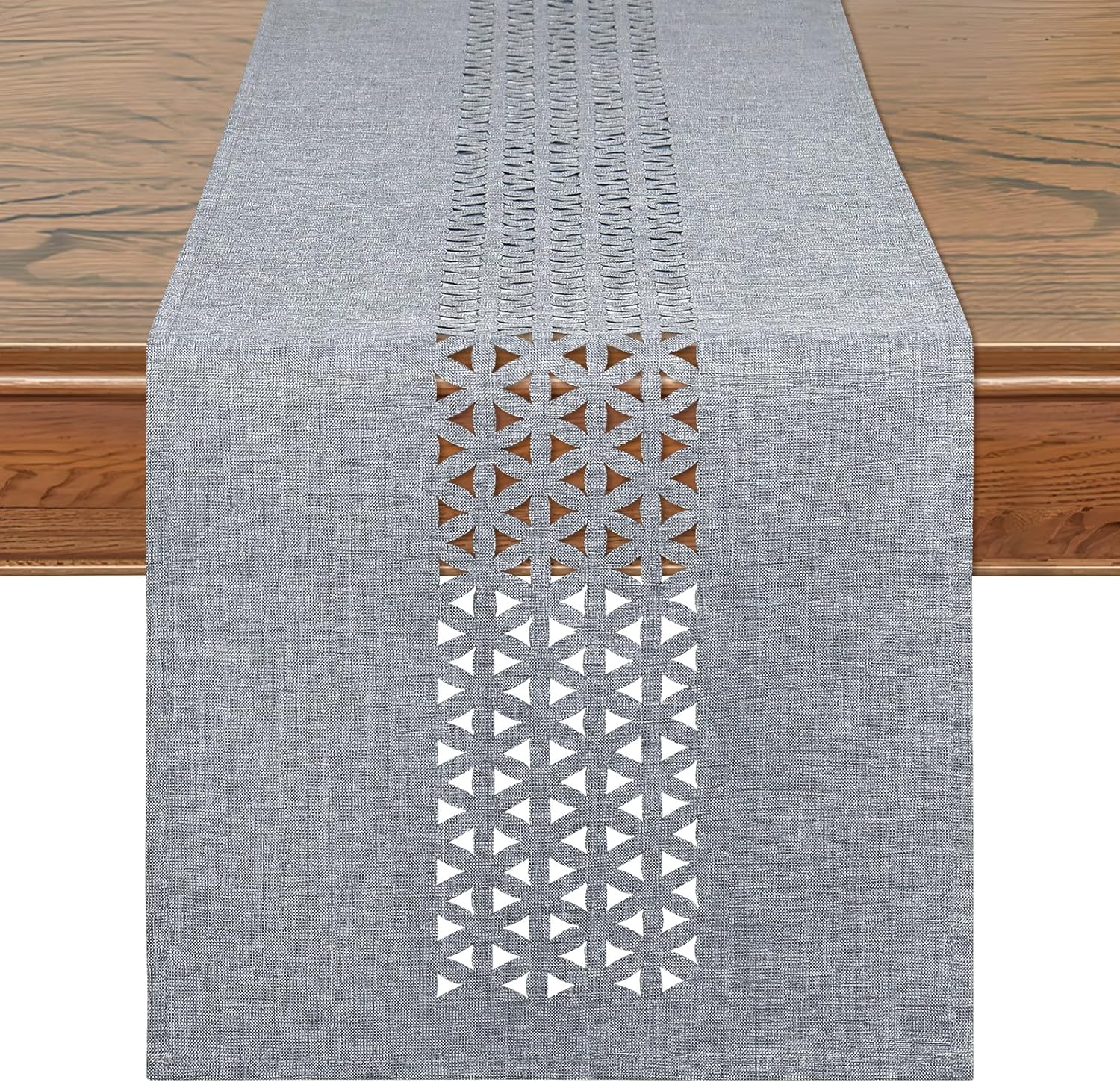 Alynsehom 72 Inches Long Grey Polyester Fabric Boho Rustic Farmhouse ...