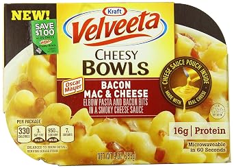 Amazon.com : Velveeta Cheesy Bacon Macaroni & Cheese Bowls (9oz Box ...
