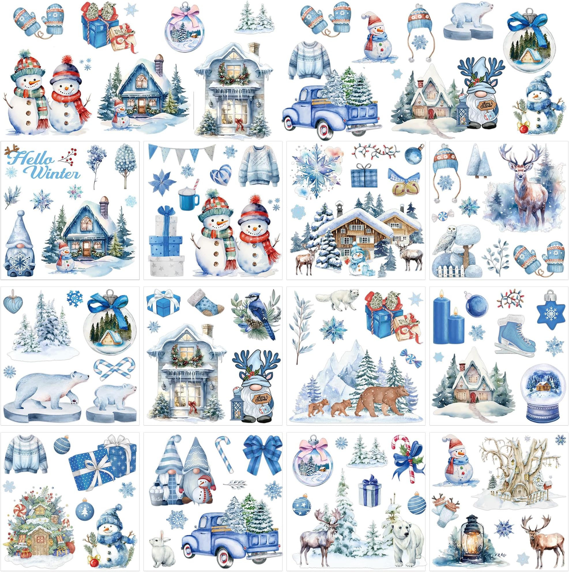Amazon.com: UV DTF Transfer Sticker - 12 Sheet Winter Rub on Transfers ...
