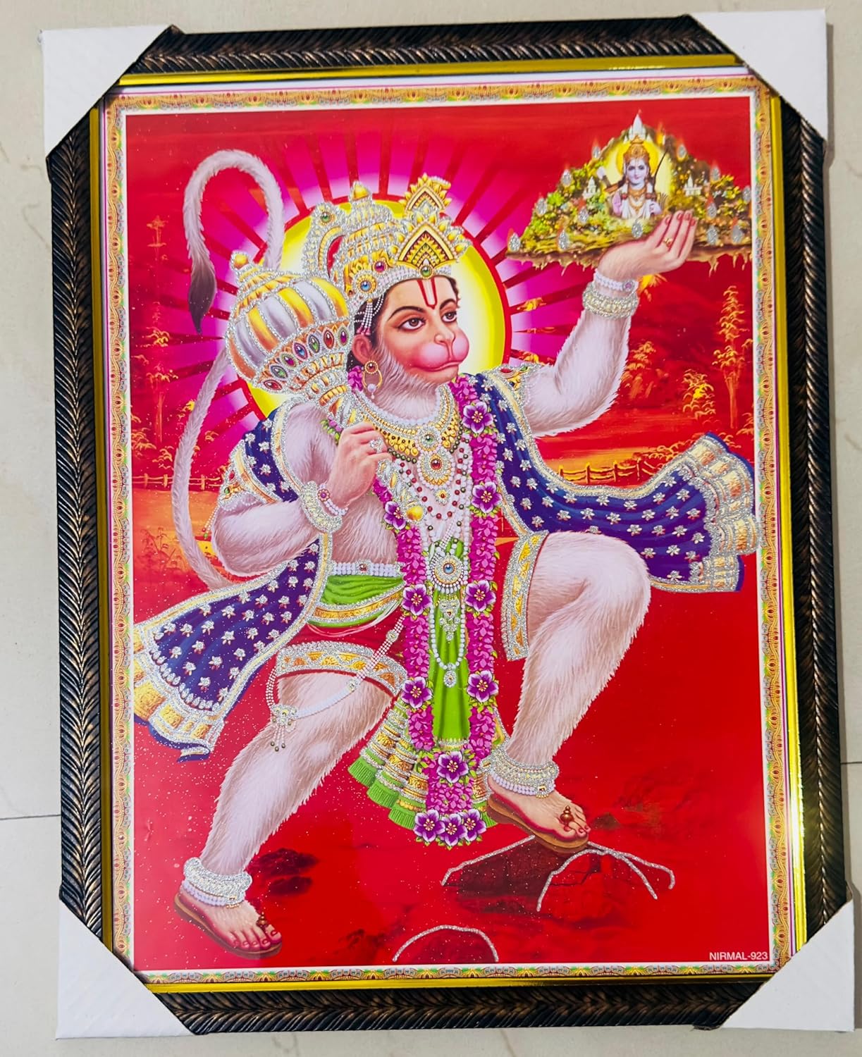 Amazon.com - Hanuman Ji Photo Frame Religious Wood Wall Mount Photo ...