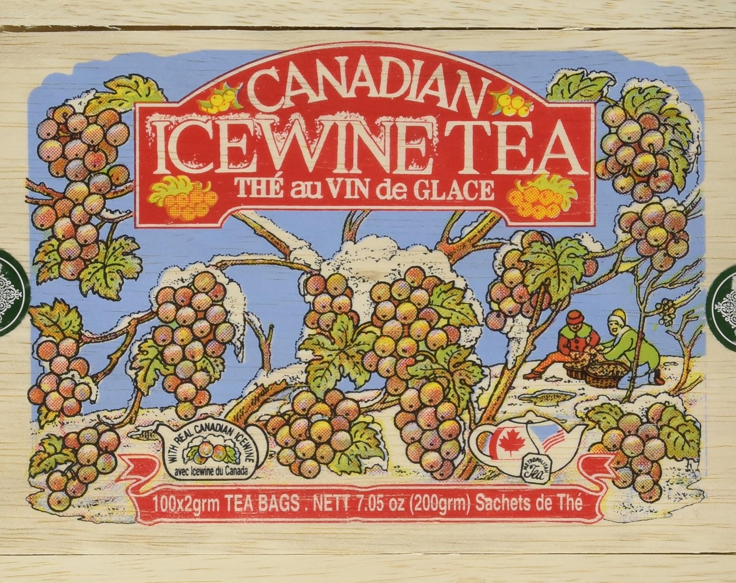 Amazon.com : Canadian Ice Wine Tea in Wood Box - 100 Tea Bags : Grocery ...