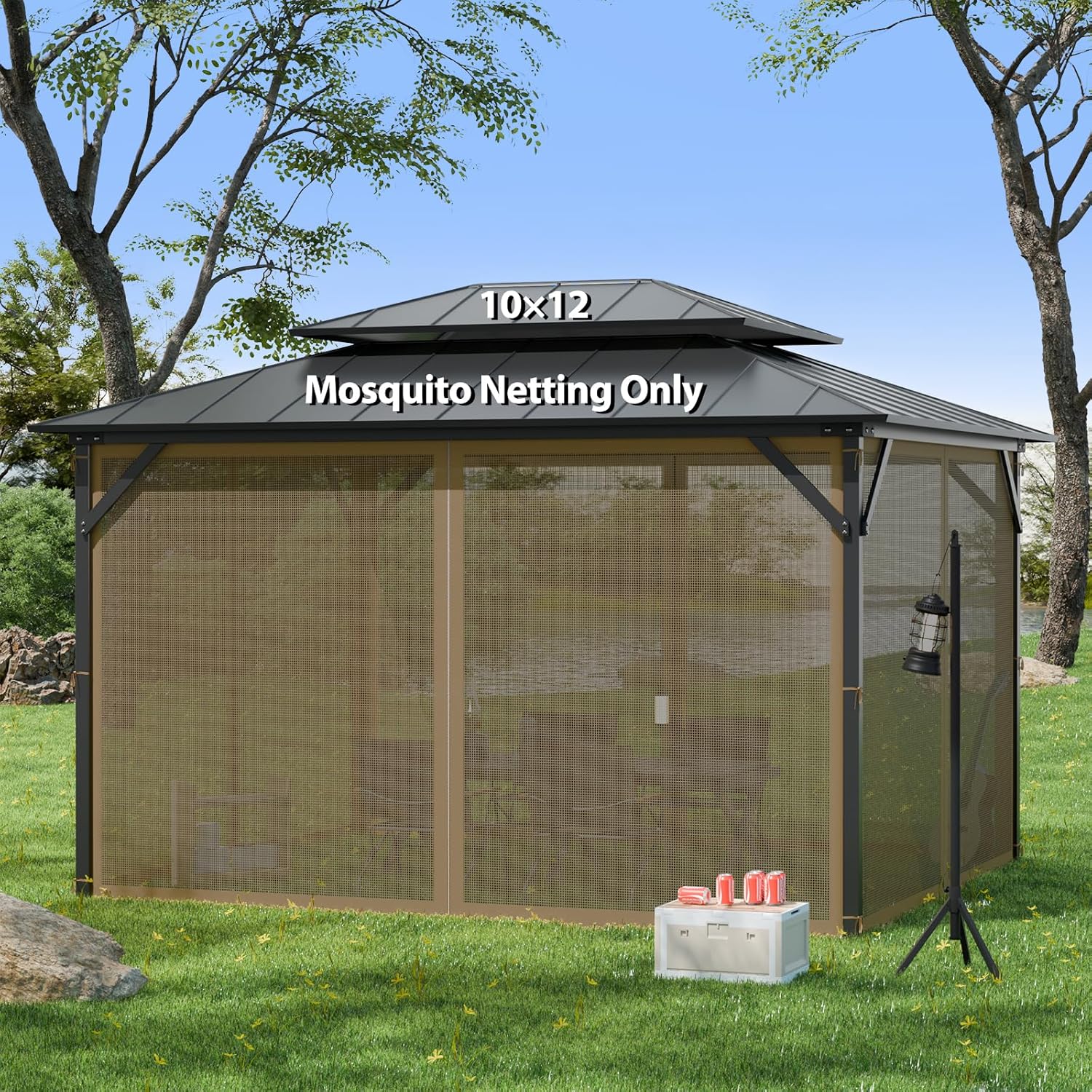 Amazon.com: Gazebo Netting Replacement 10'x12', Universal Mosquito ...