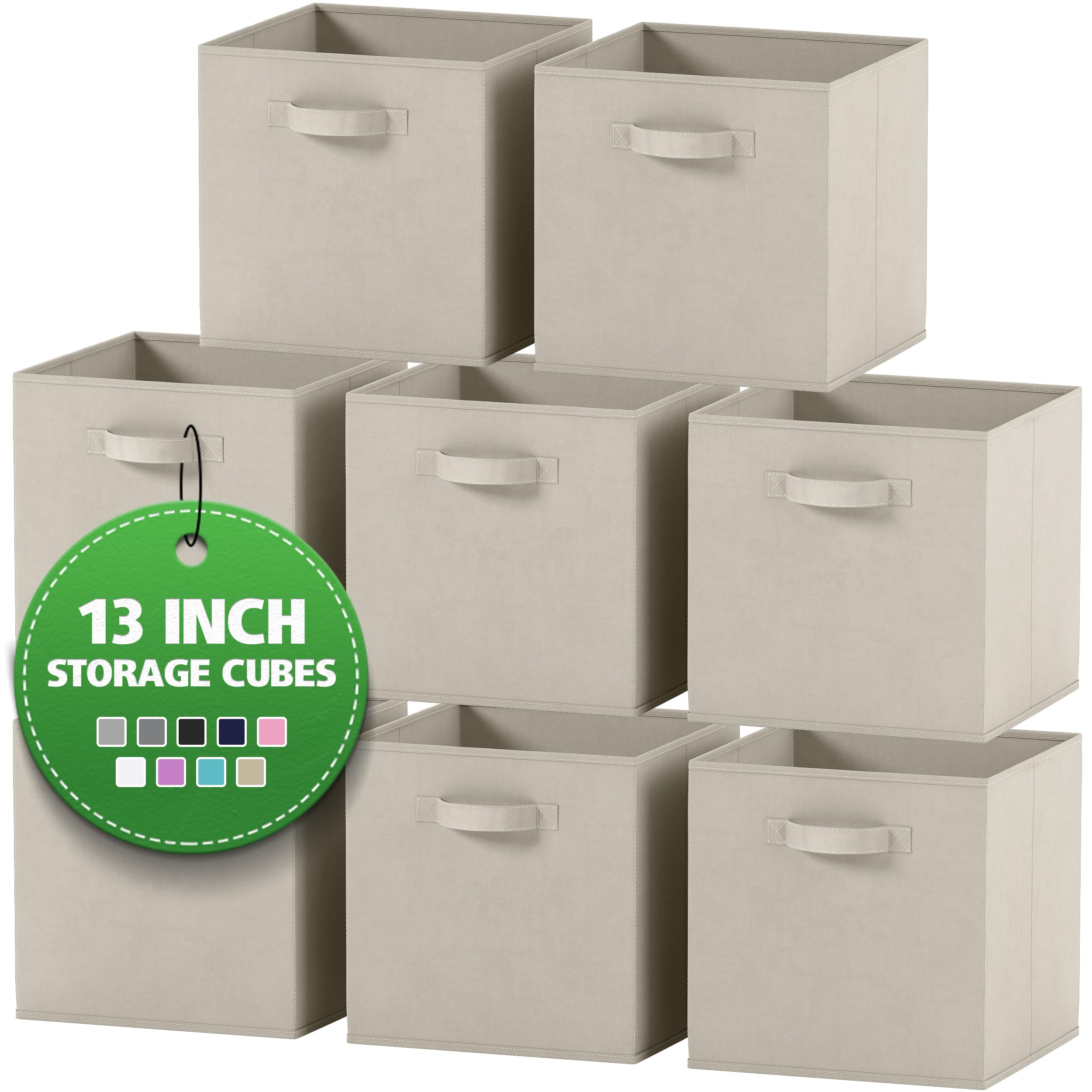 Snapklik.com : Fabric Storage Cubes For Cube Organizer - 8 Pack Heavy ...