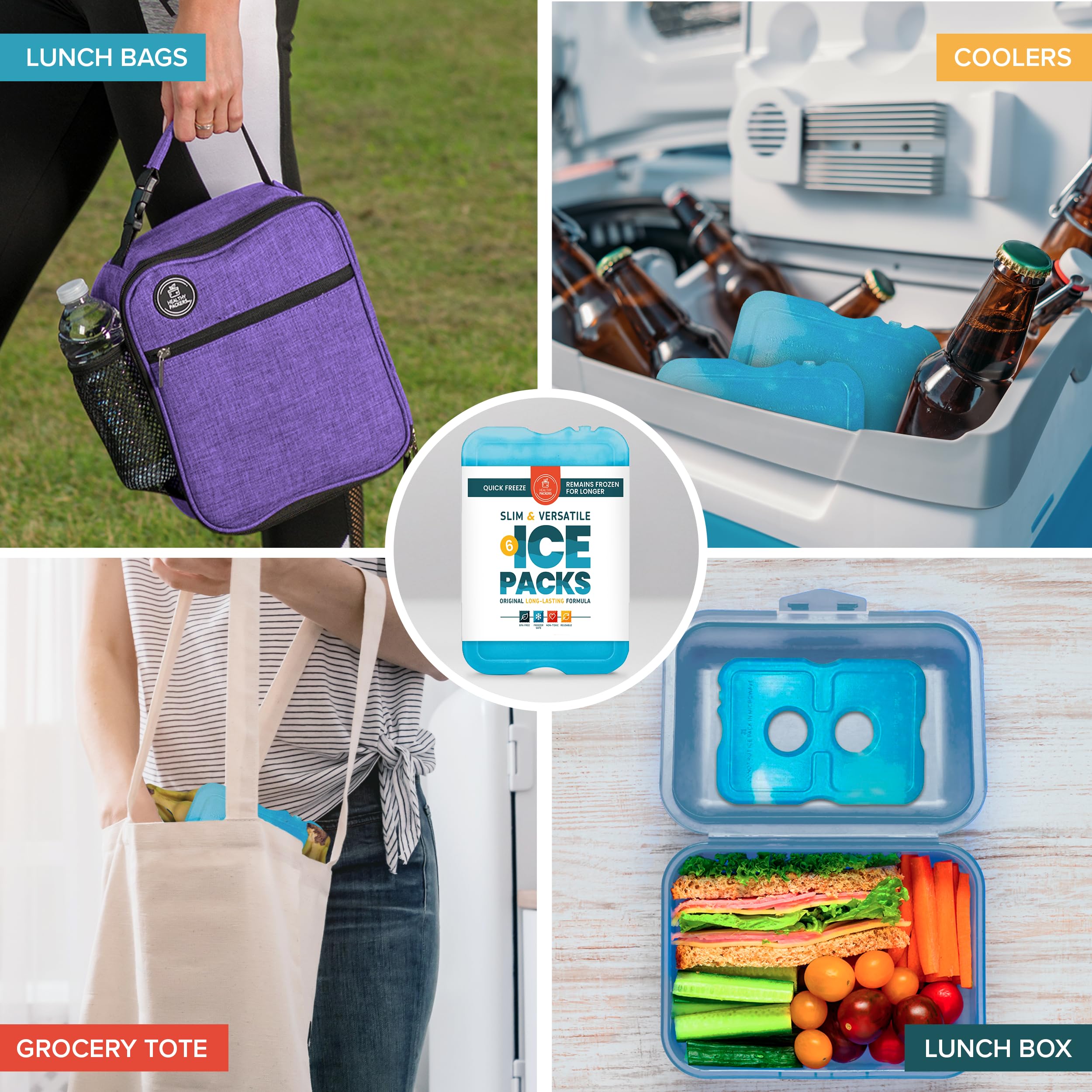 Snapklik.com : Healthy Packers Ice Packs For Lunch Bags - Original Cool ...