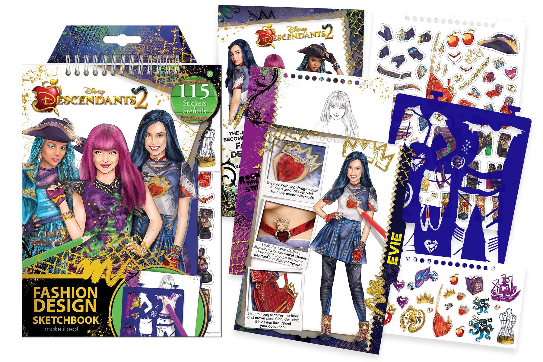 Make It Real Disney Descendants 2 Fashion Design Sketchbook Disney ...