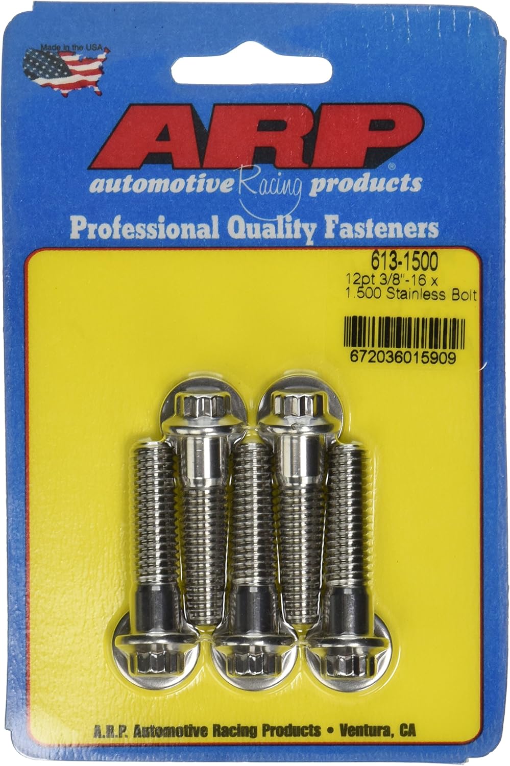 Amazon.com: ARP 6131500 Stainless Steel 3/8-16 12-Point Bolts - Pack of ...