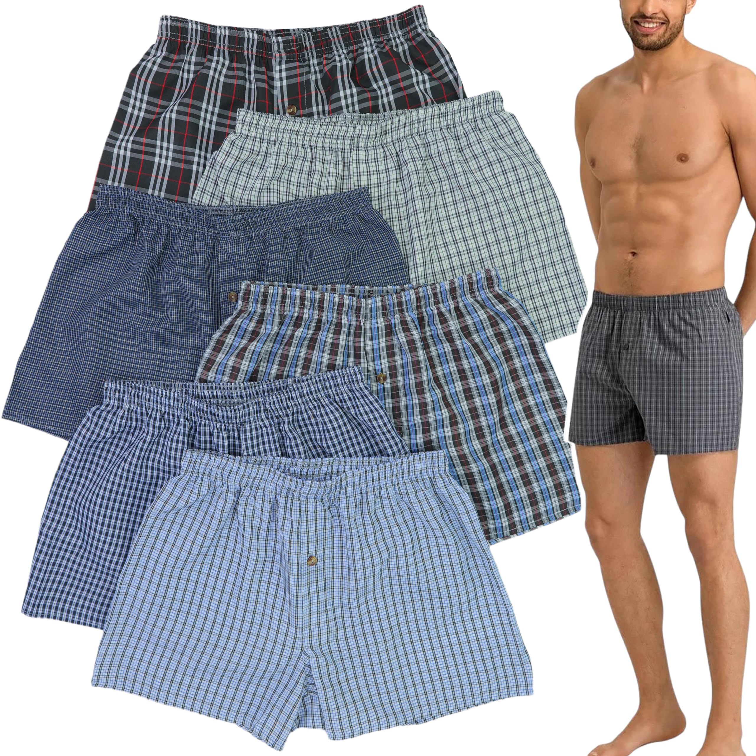 Snapklik.com : ToBeInStyle Mens 6 Pack Classic Multicolored Checkered ...