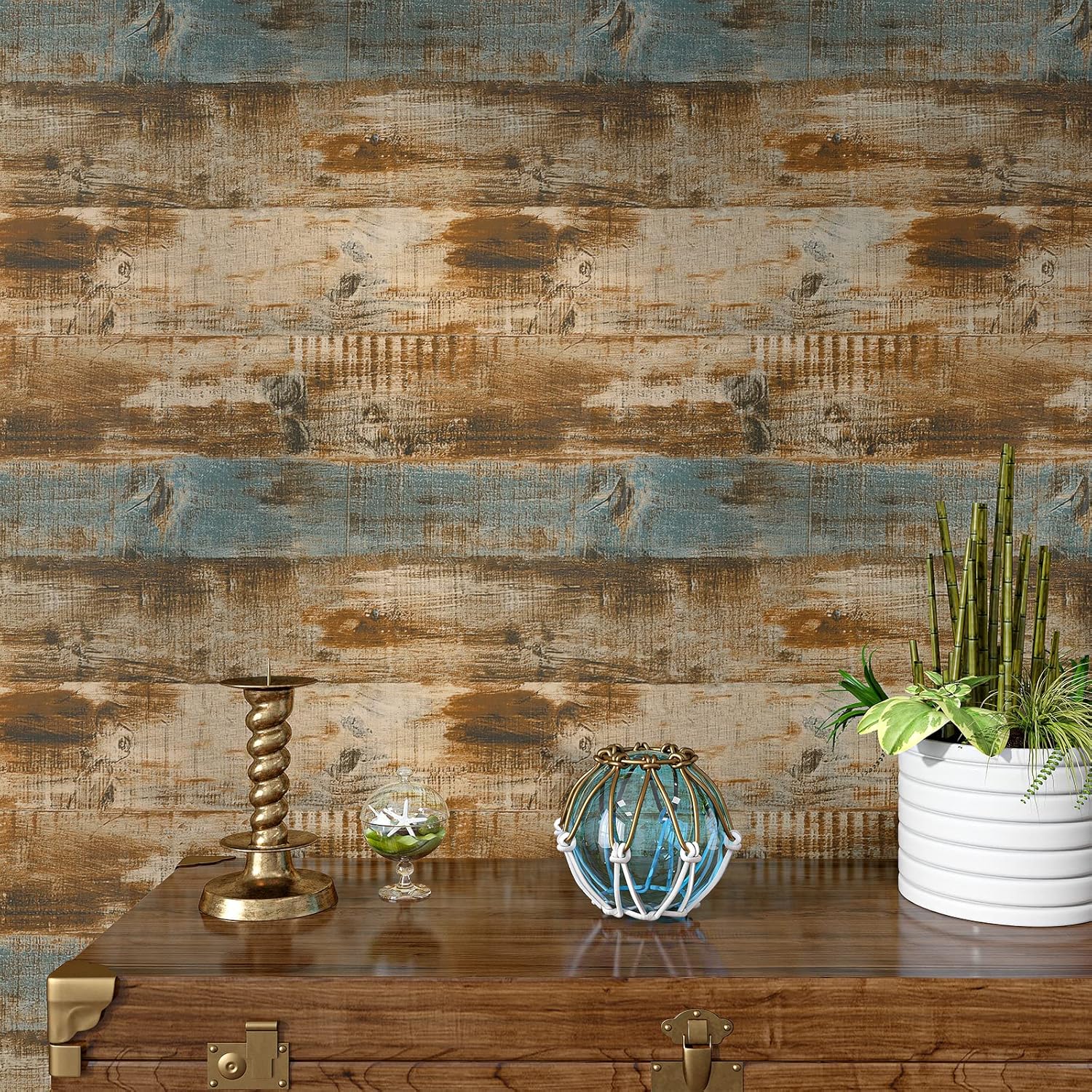 VaryPaper Rustic Wood Contact Paper Wood Panel Wallpaper Self Adhesive ...