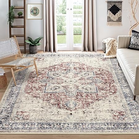 Amazon.com: Area Rug Living Room Rugs - 9x12 Washable Boho Rug Vintage ...