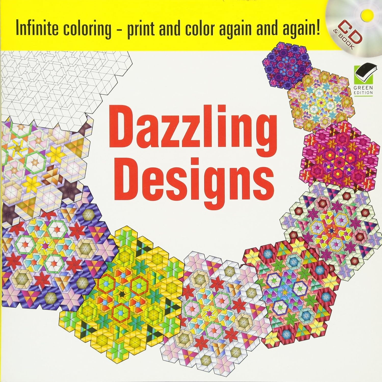 Infinite Coloring Dazzling Designs CD and Book (Dover Design Coloring ...
