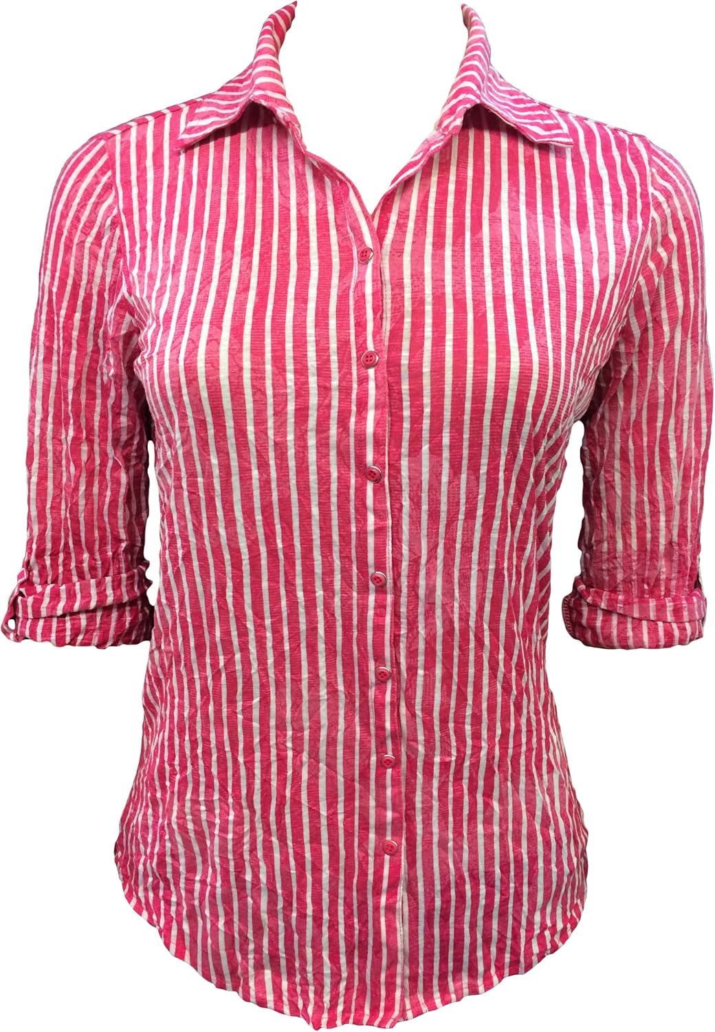 David Cline 2500 Cerise Crushed Shirt Top Resort Wear (XS) at Amazon ...