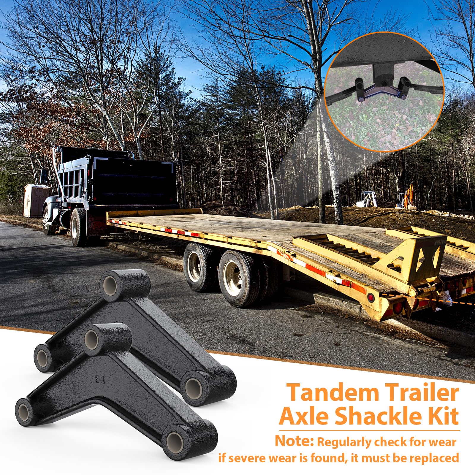 3500-7200 Lbs Axle Kit Racewill Trailer Shackle Kit - 14 Piece Tandem ...