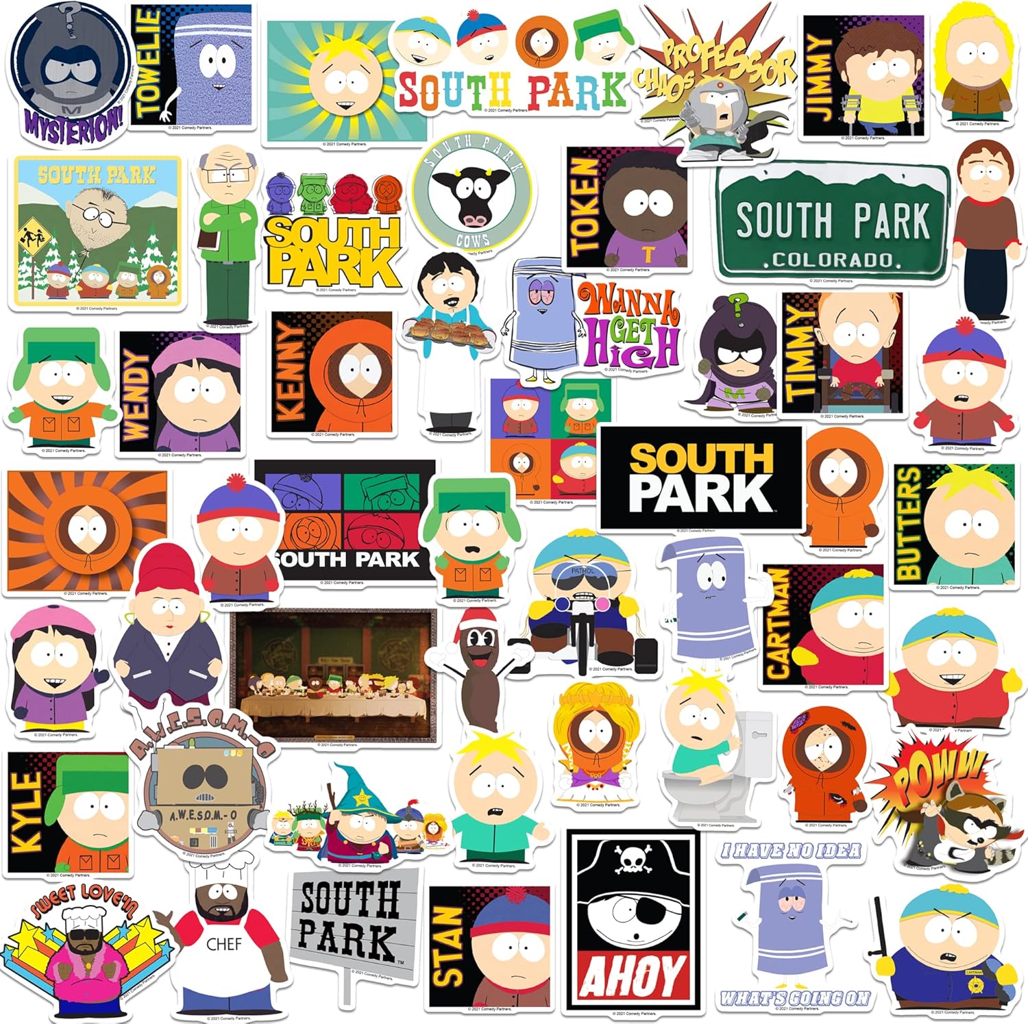 Officially Licensed South Park Sticker Pack Die Cut Vinyl Large Delux ...