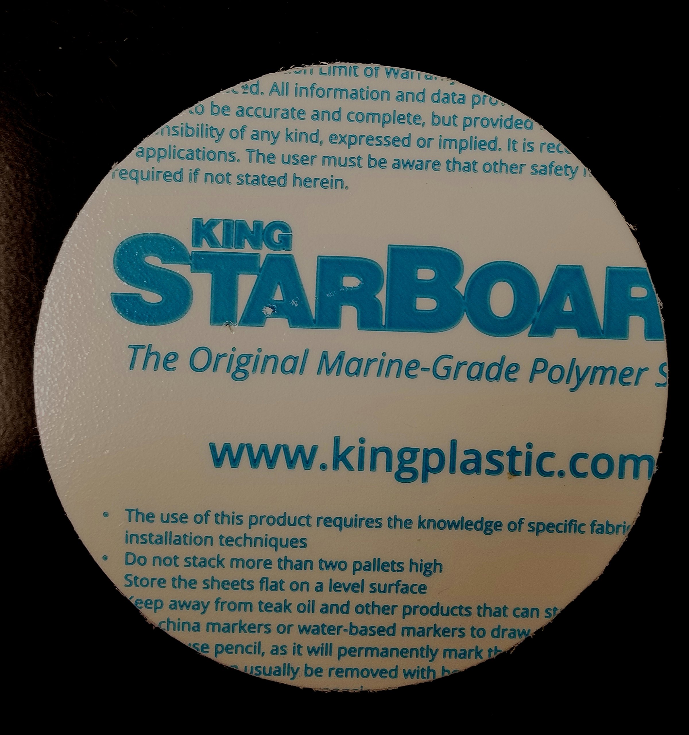 Amazon.com: King Starboard Plastic Sheet 1/4" Thick Circle Pick Your ...