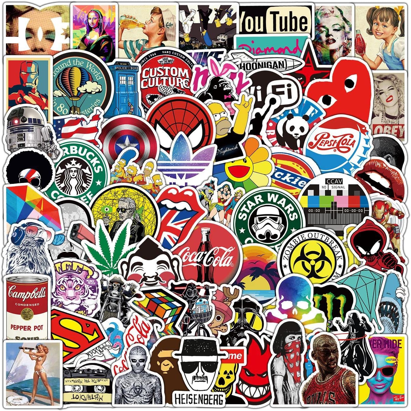 Amazon.com: Stickers for Teens Adults 100PCS Sticker Pack Funny Tags on ...
