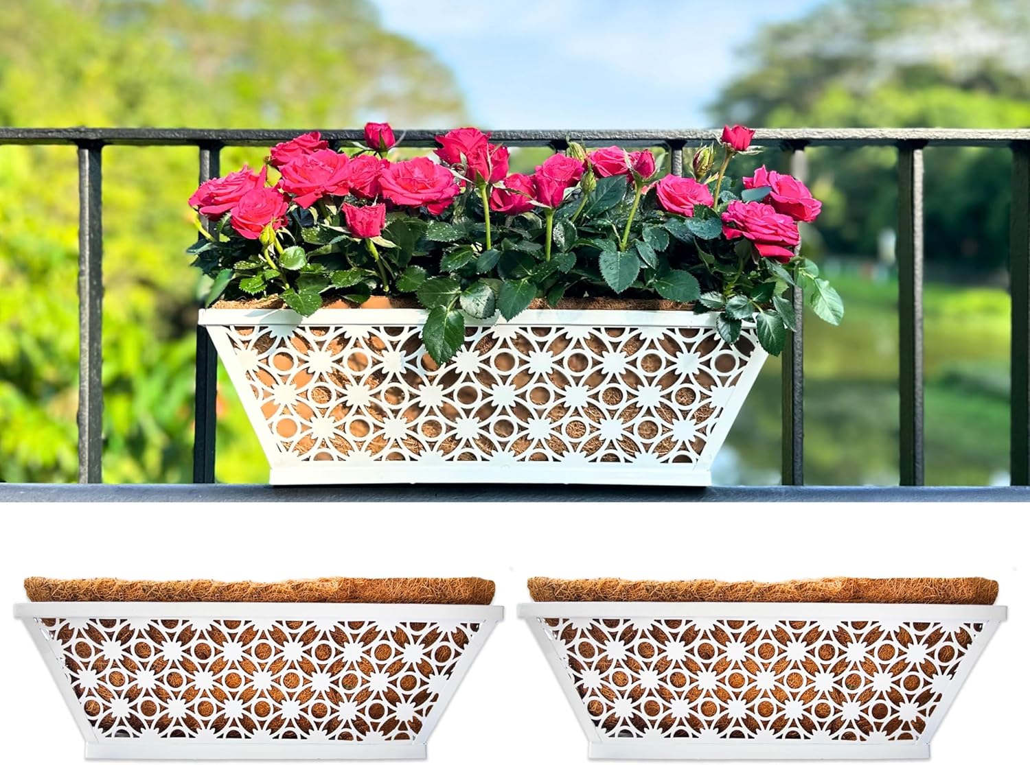 Amazon.com: Maxona Wall Hanging Planter, 2 Pack, 16 Inch Railing ...