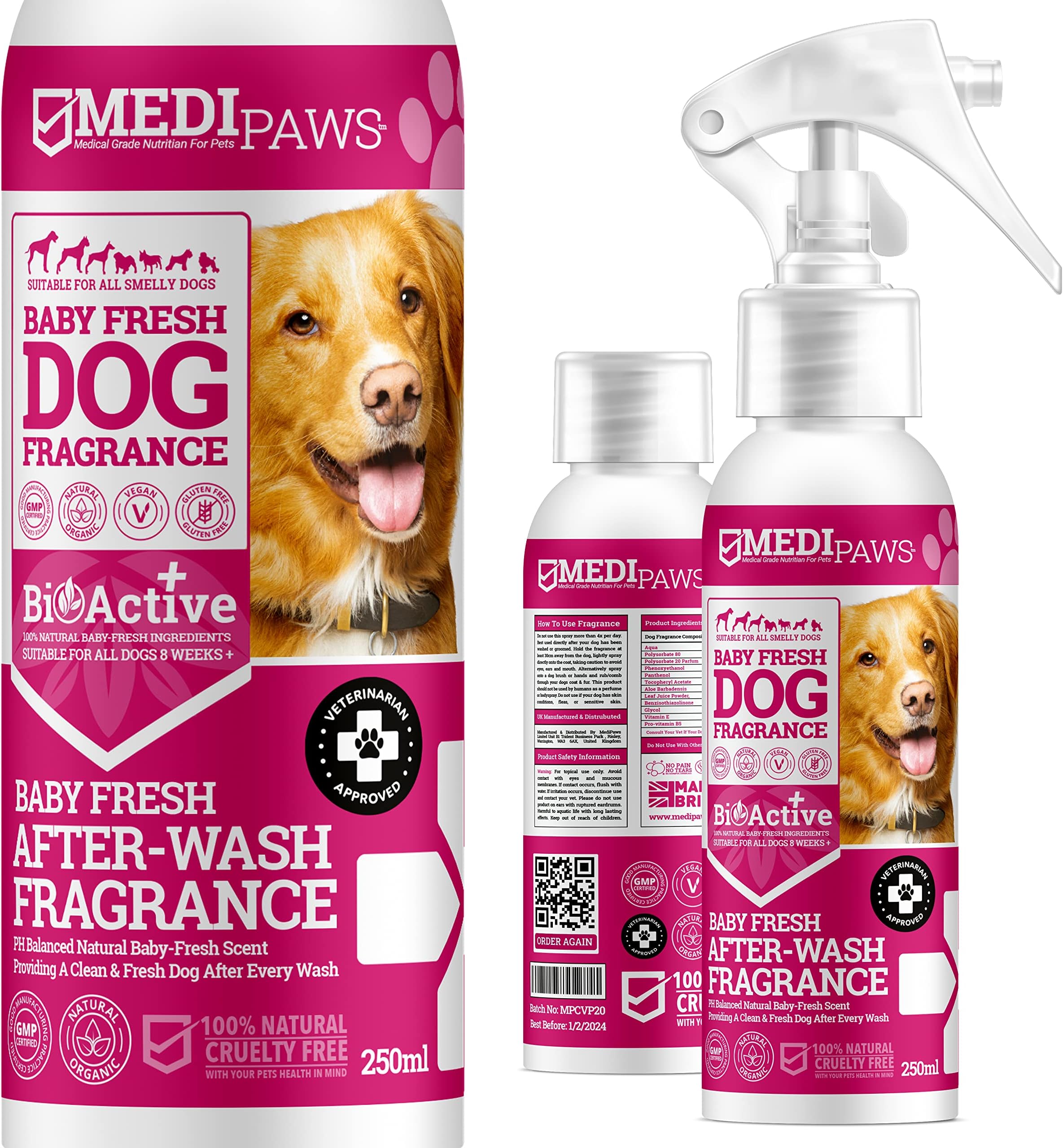 Baby Powder Cologne for Dogs 250ml - Long-Lasting Deodoriser ...