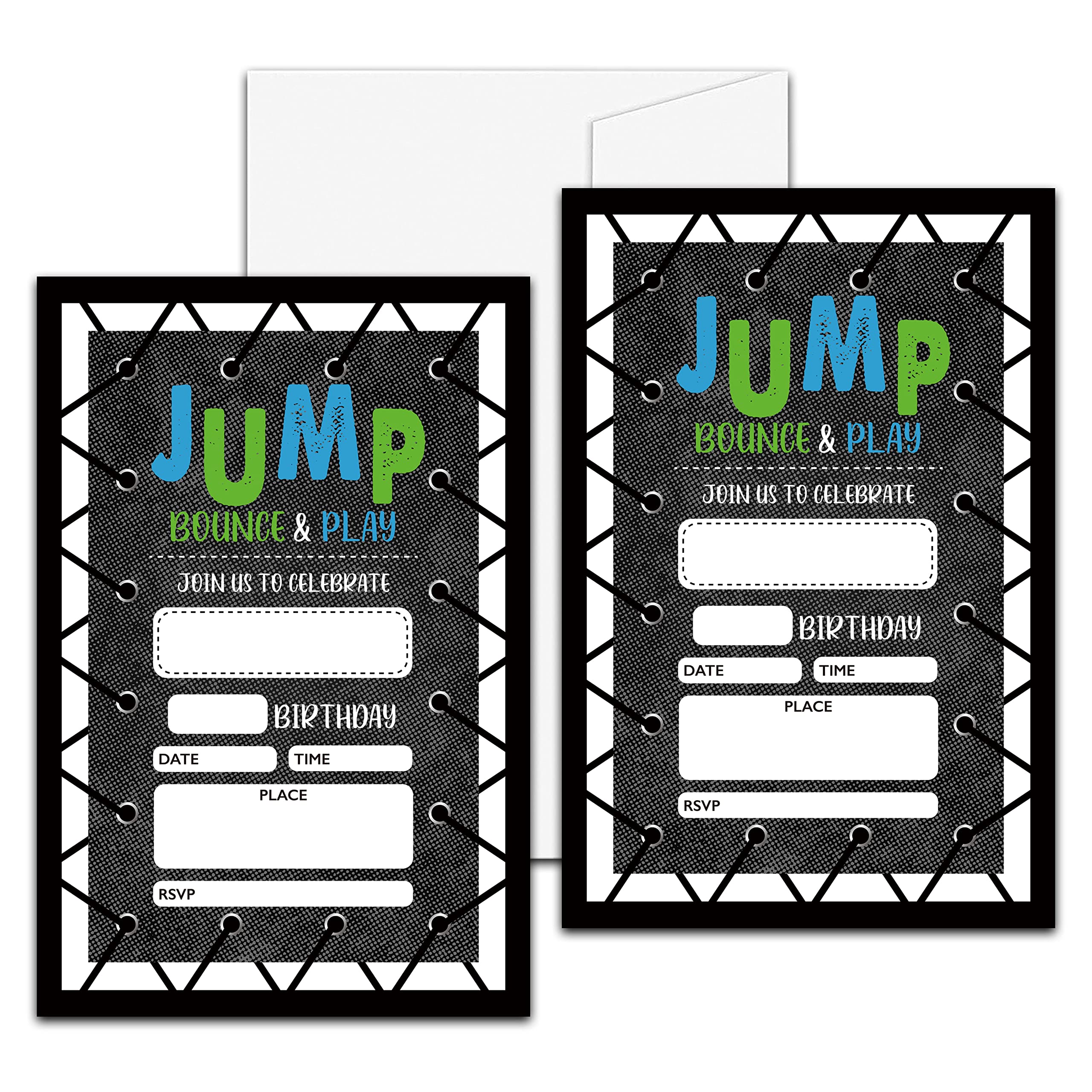 Amazon.com : Jump Birthday Party Invitation, Bounce House Themed Fill ...