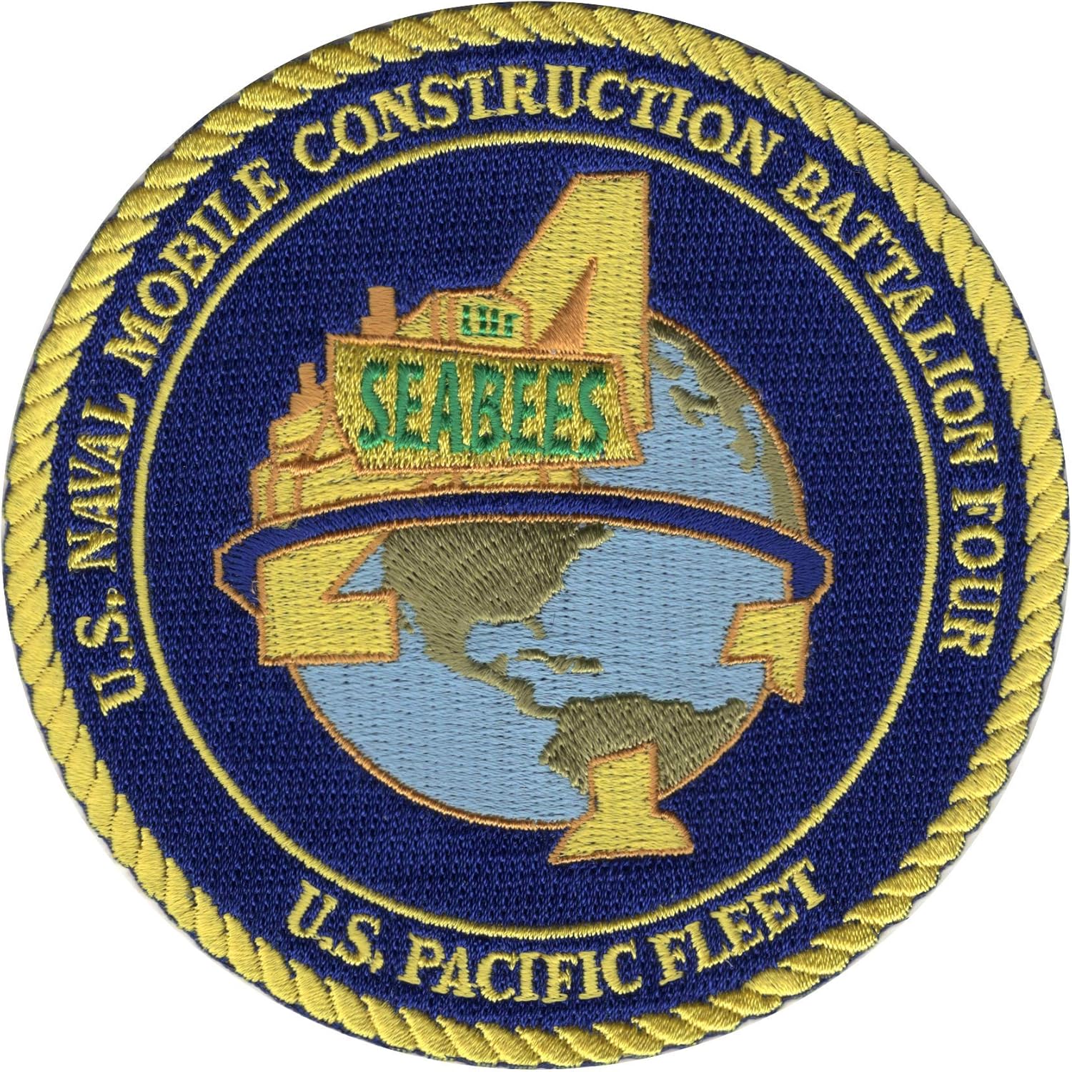 Amazon.com: 4th Naval Mobile Construction Battalion NMCB Patch ...